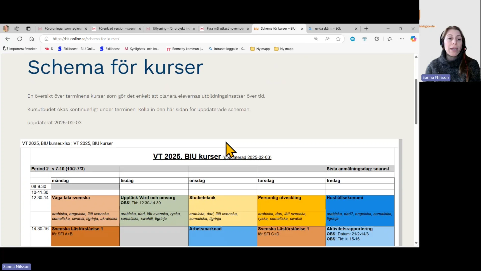 BIU Online kursutbud 2025
