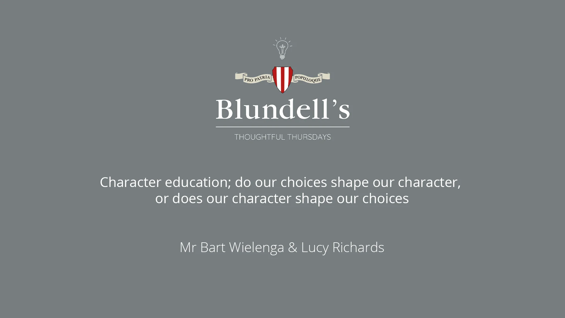 Character education; do our choices shape our character, or does our ...
