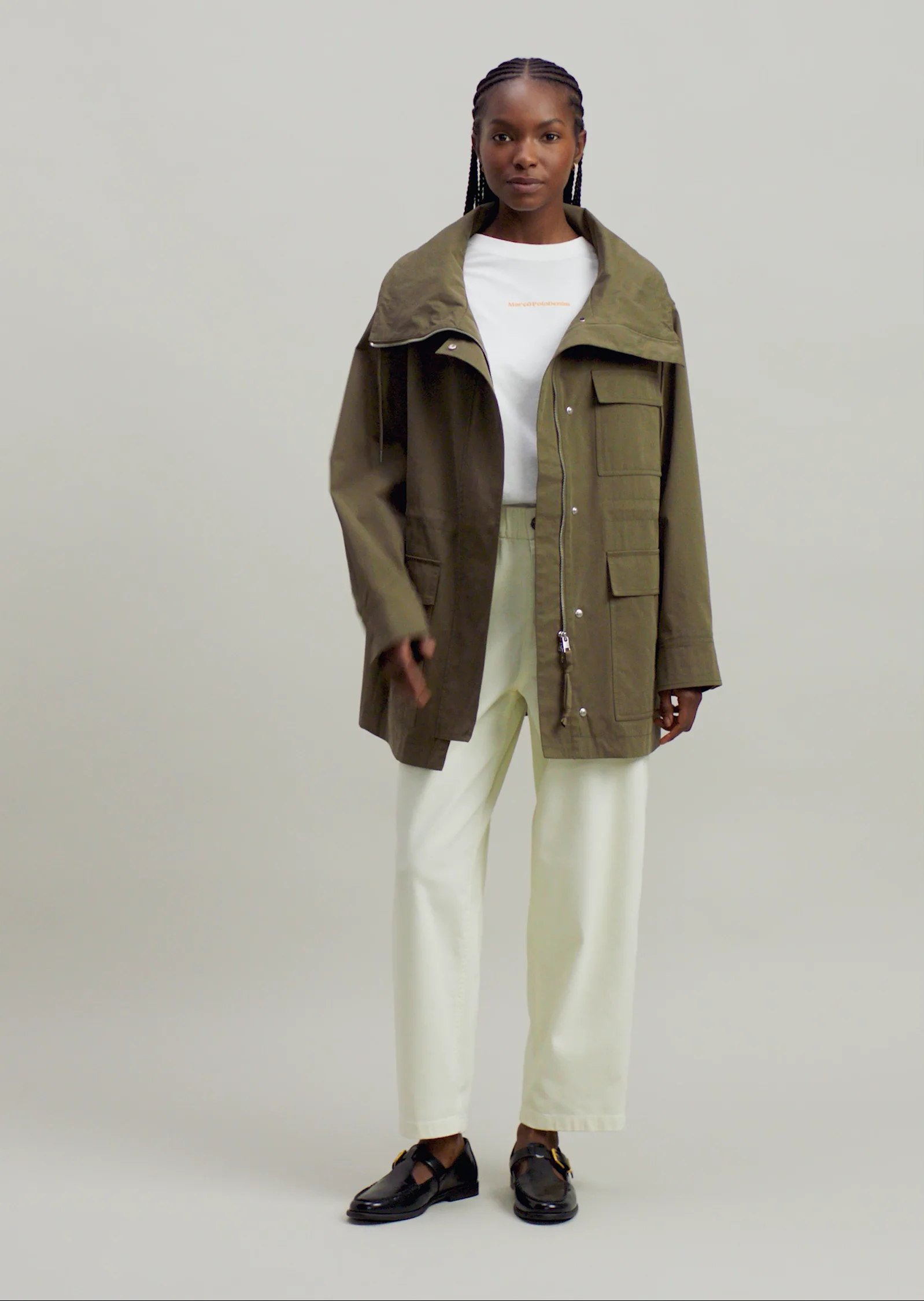 Workwear parka oversized made from coated cotton-nylon Workwear parka oversized made from coated cotton-nylon