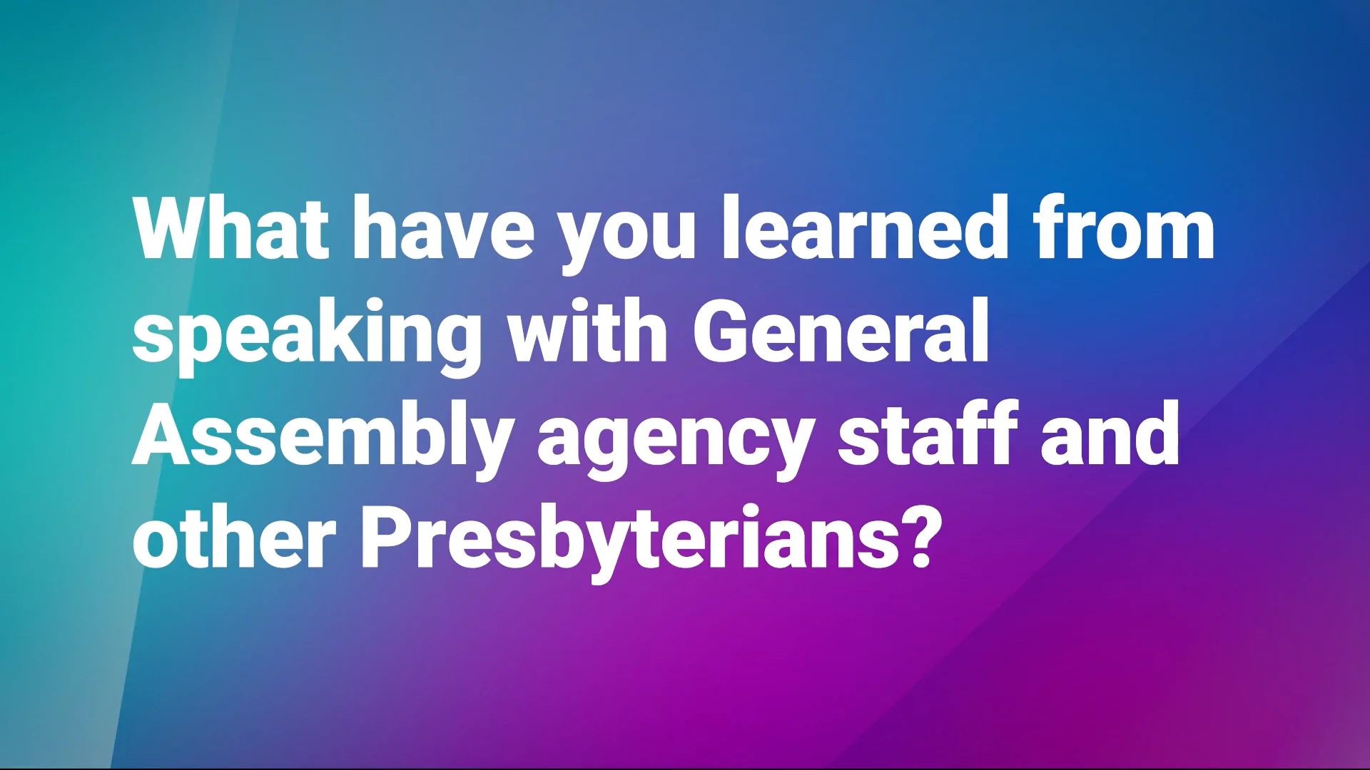 Part 2 of 4: A Q&A with the Co-Moderators of the Unification Commission