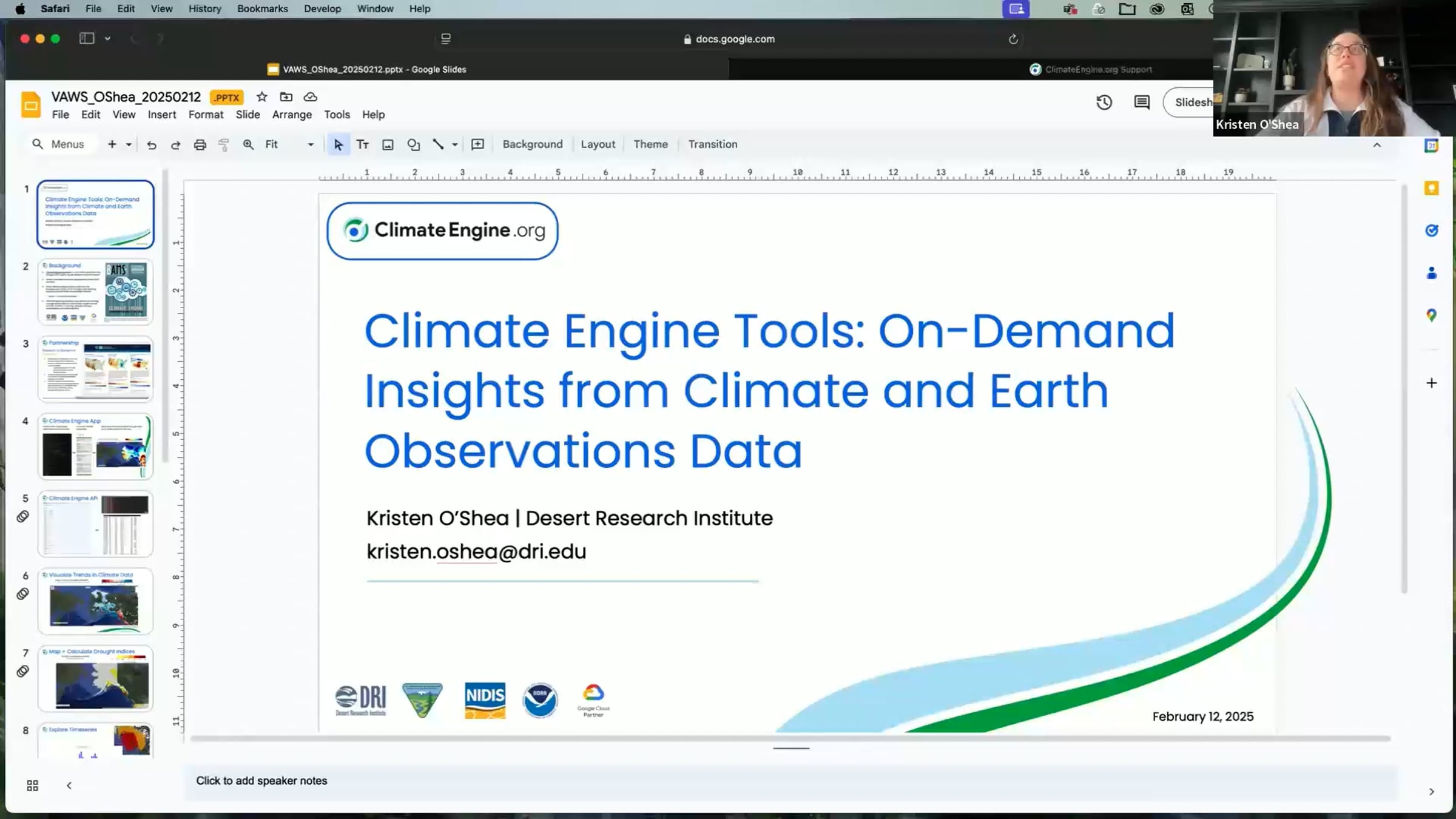 February VAWS Webinar: Climate Engine Tools