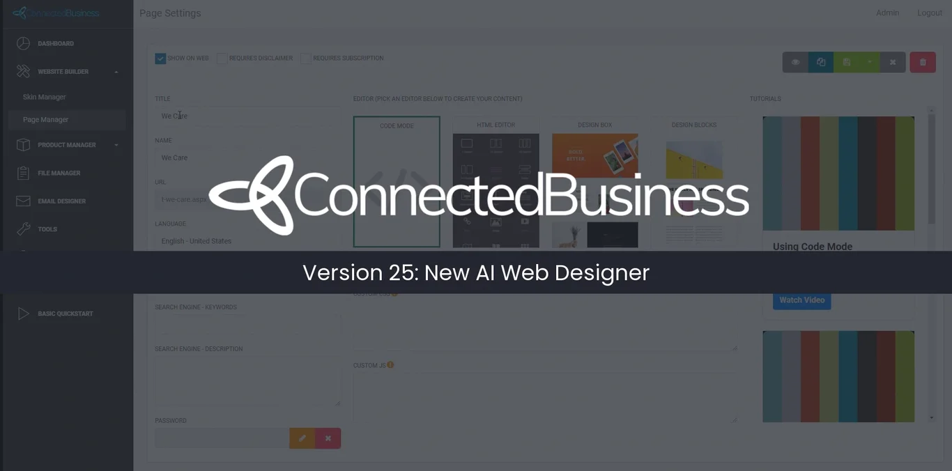 New For Connected Business 25 - AI Web Designer