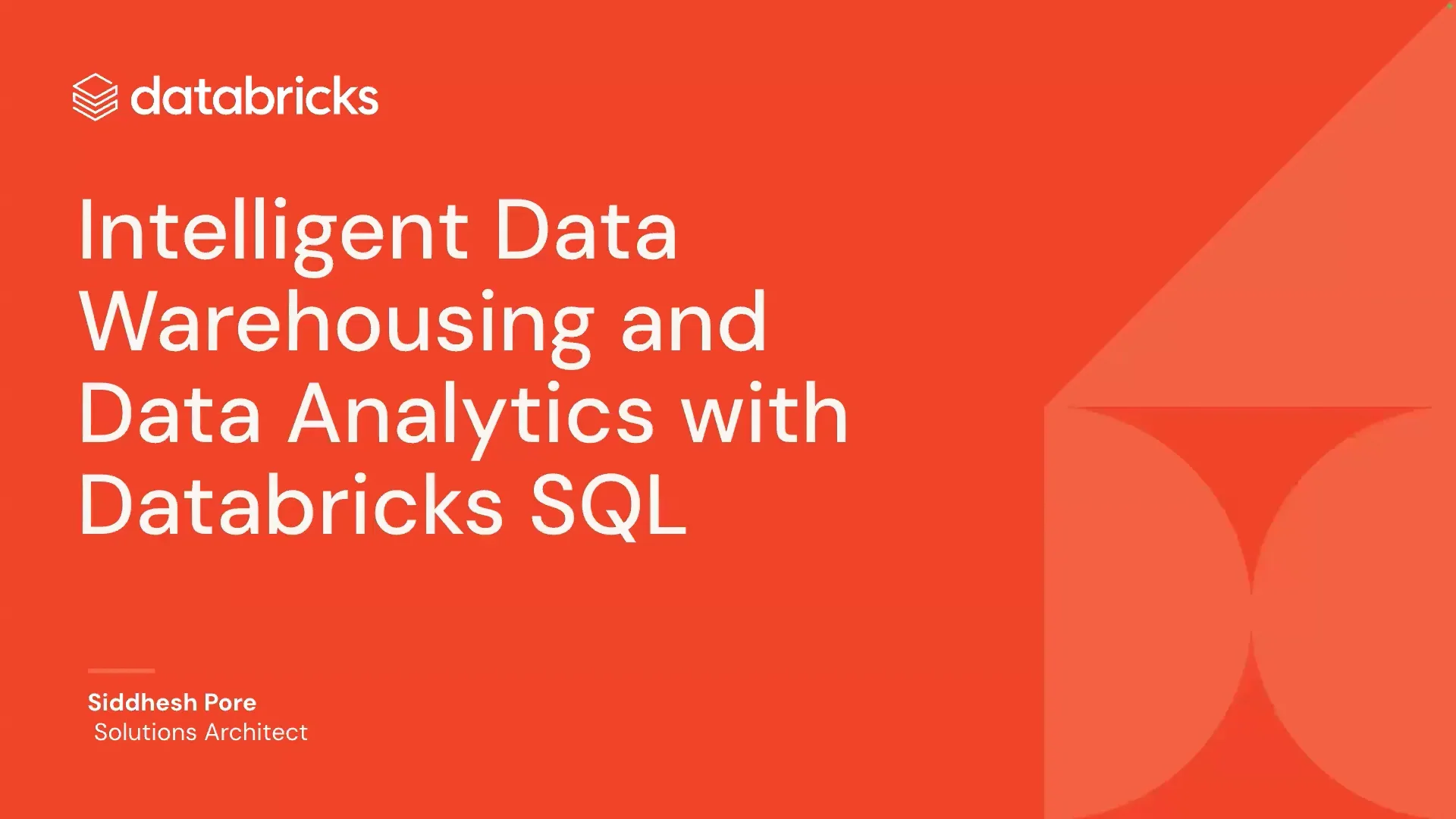 Intelligent Data Warehousing and Data Analytics with Databricks SQL