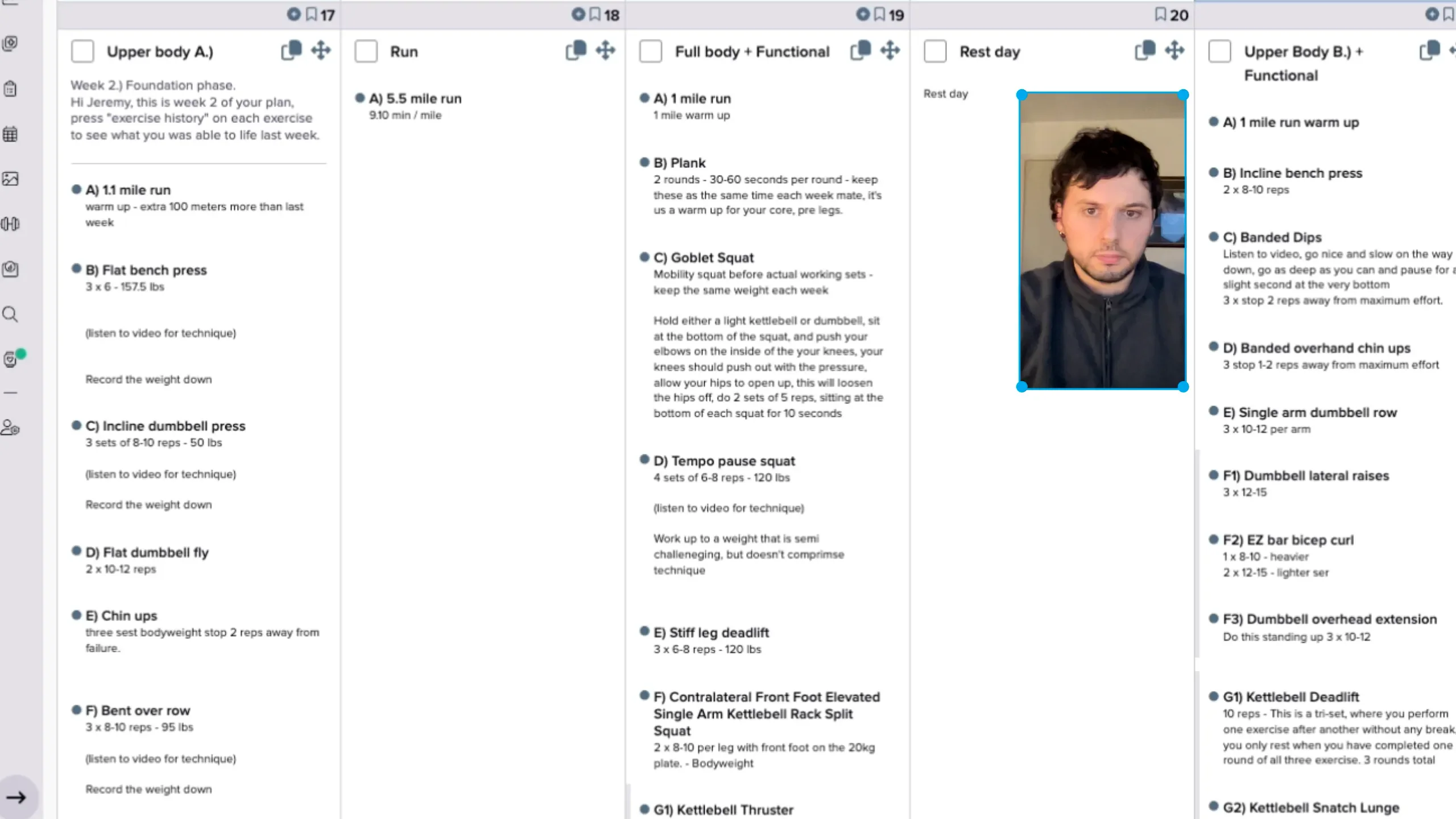 Program review / week 2 - Jeremy walk through