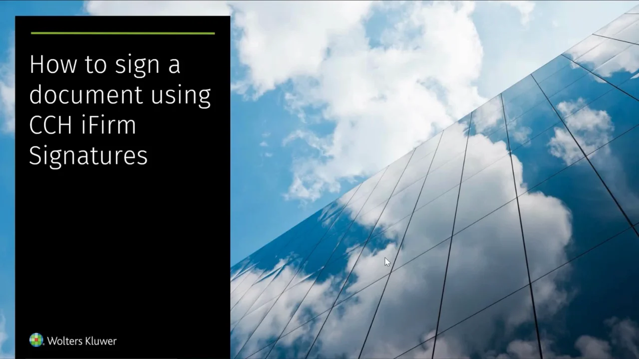 CCH iFirm Client Portal & Signatures | How to sign a document
