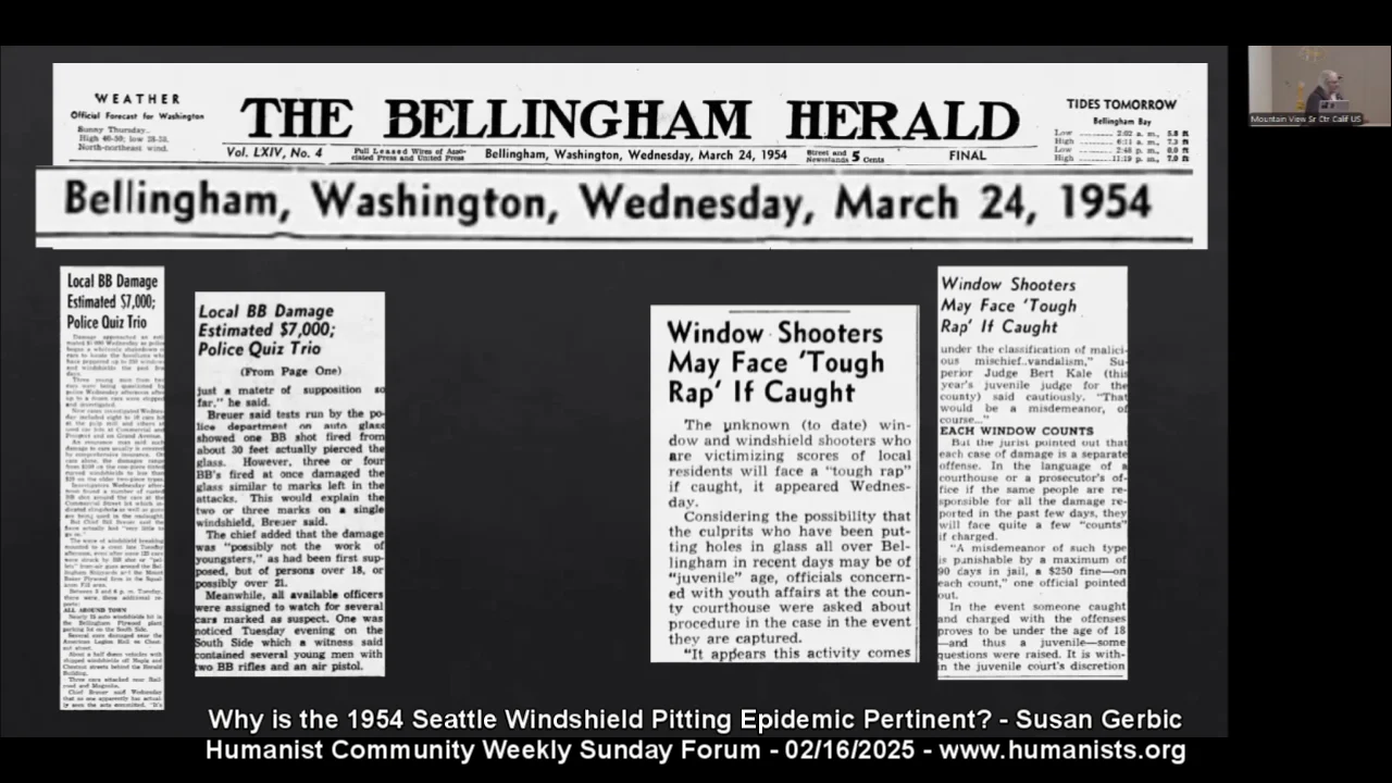 Why is the 1954 Seattle Windshield Pitting Epidemic Pertinent? - Susan ...