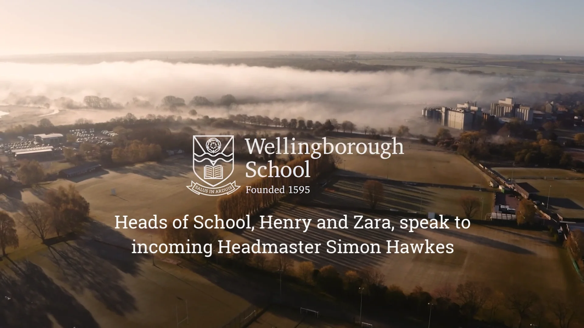 Heads of School, Henry and Zara, speak to incoming Headmaster Simon Hawkes