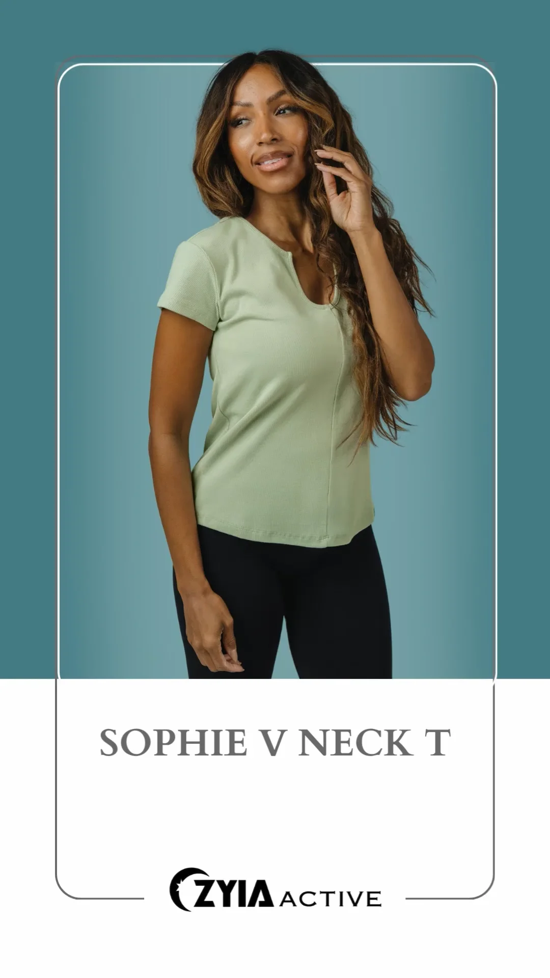 Sophie V Neck T | Soft Green #4236 | Black #4237