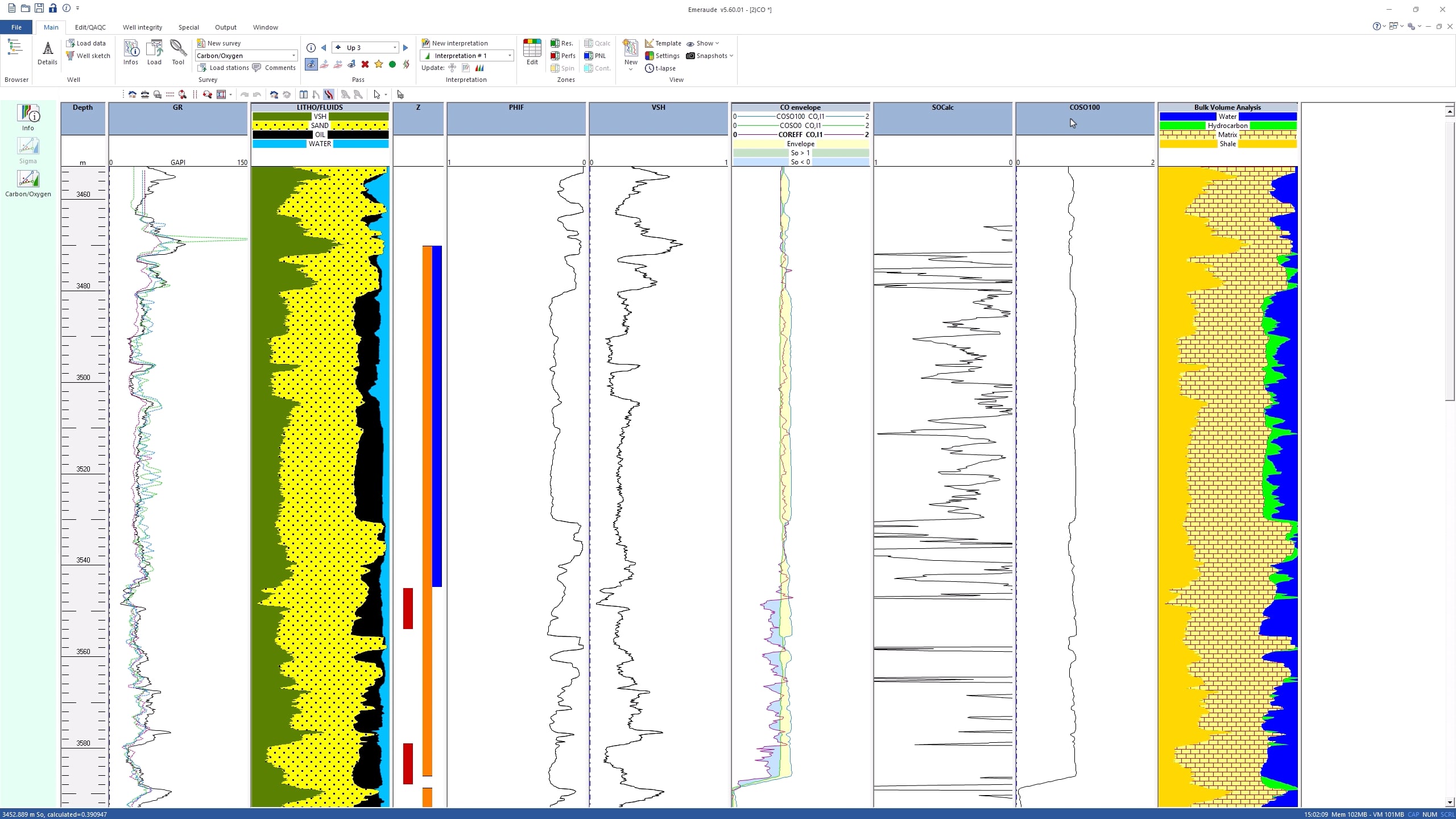 EMERAUDE - WORKFLOW - Carbon/Oxygen Interpretation