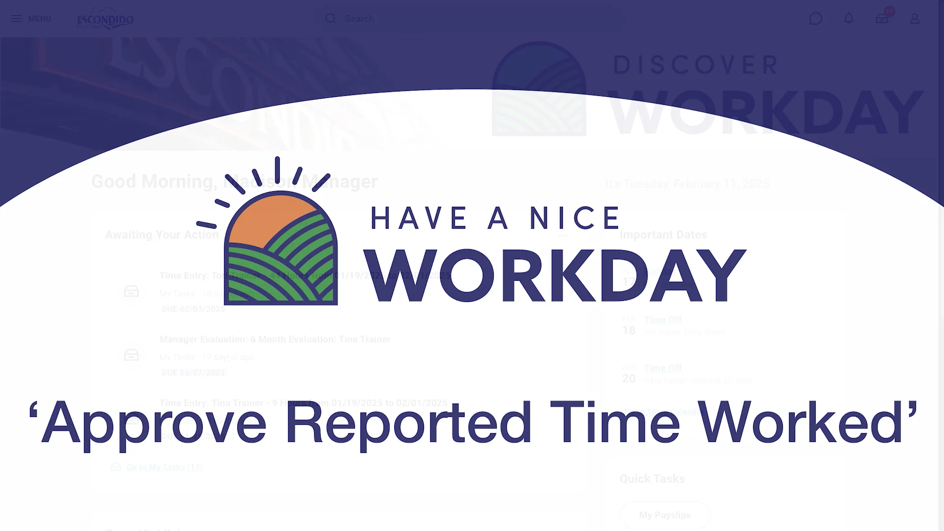 Approve Reported Time Worked in Workday