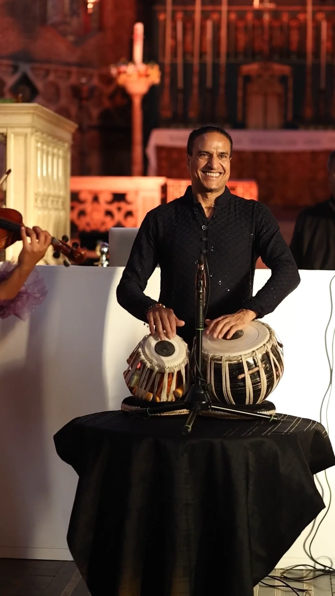 Amplified string quartet & tabla, London