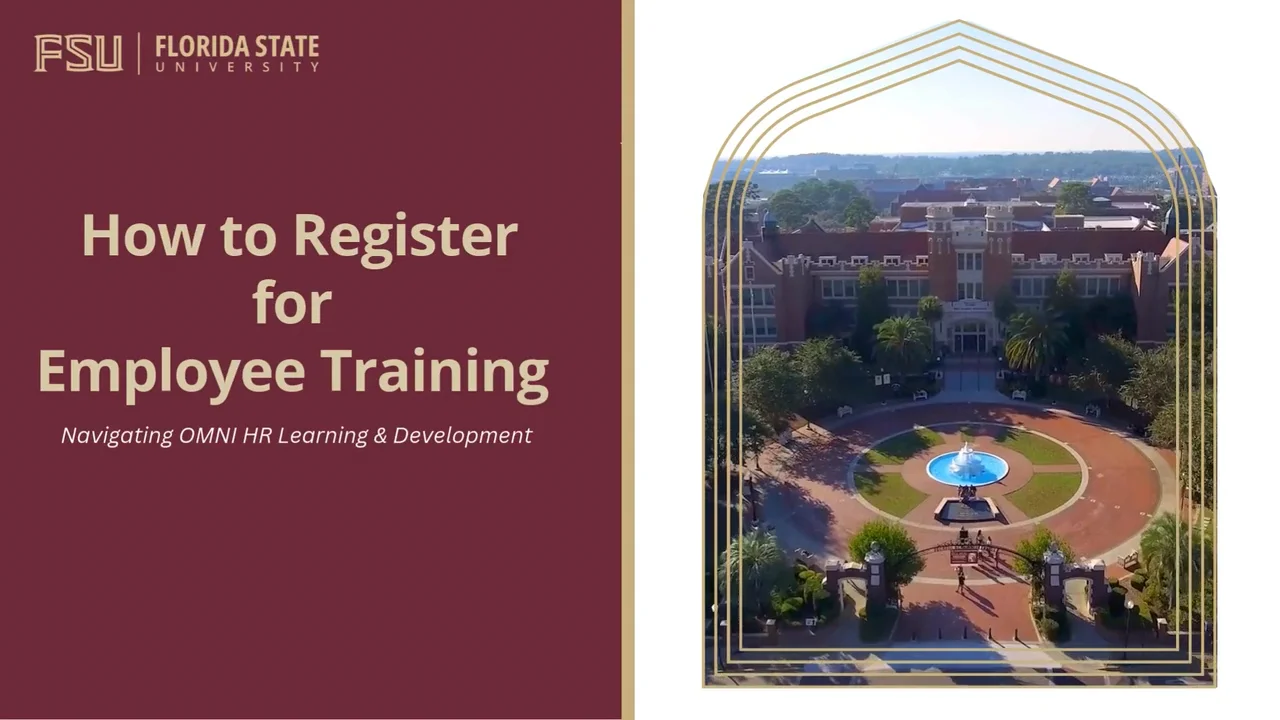 How to Register for Employee Training at FSU