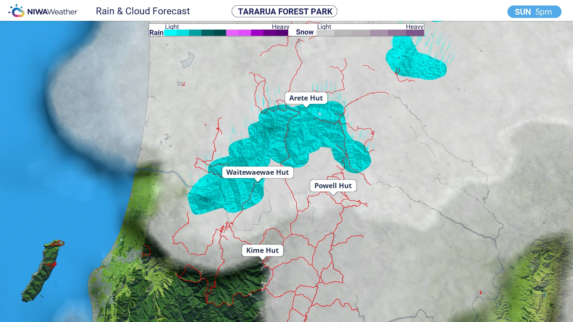 Tararua Forest Park Weather Outlook