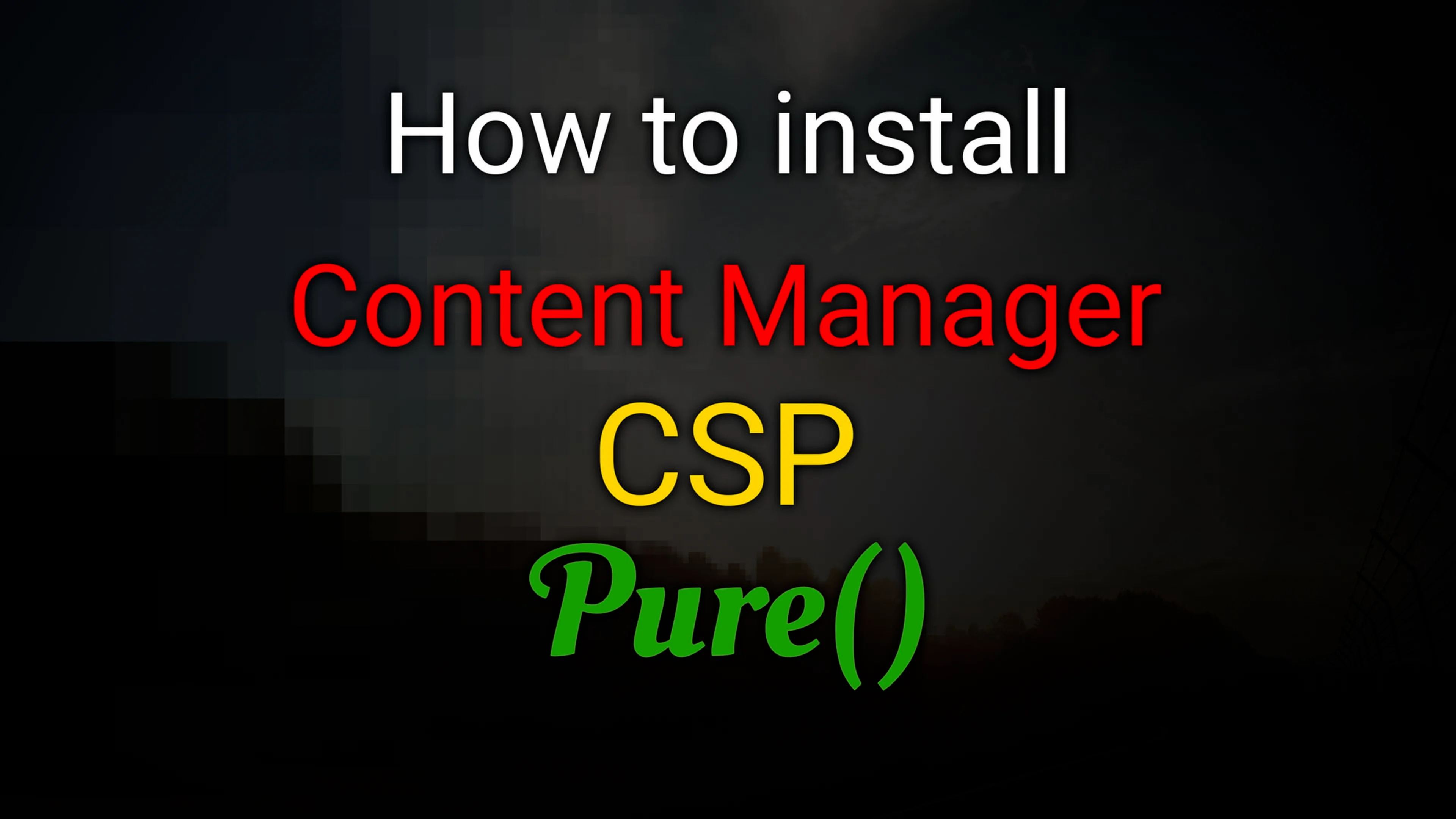 CM / CSP / Pure 2.51 - ZIP installation