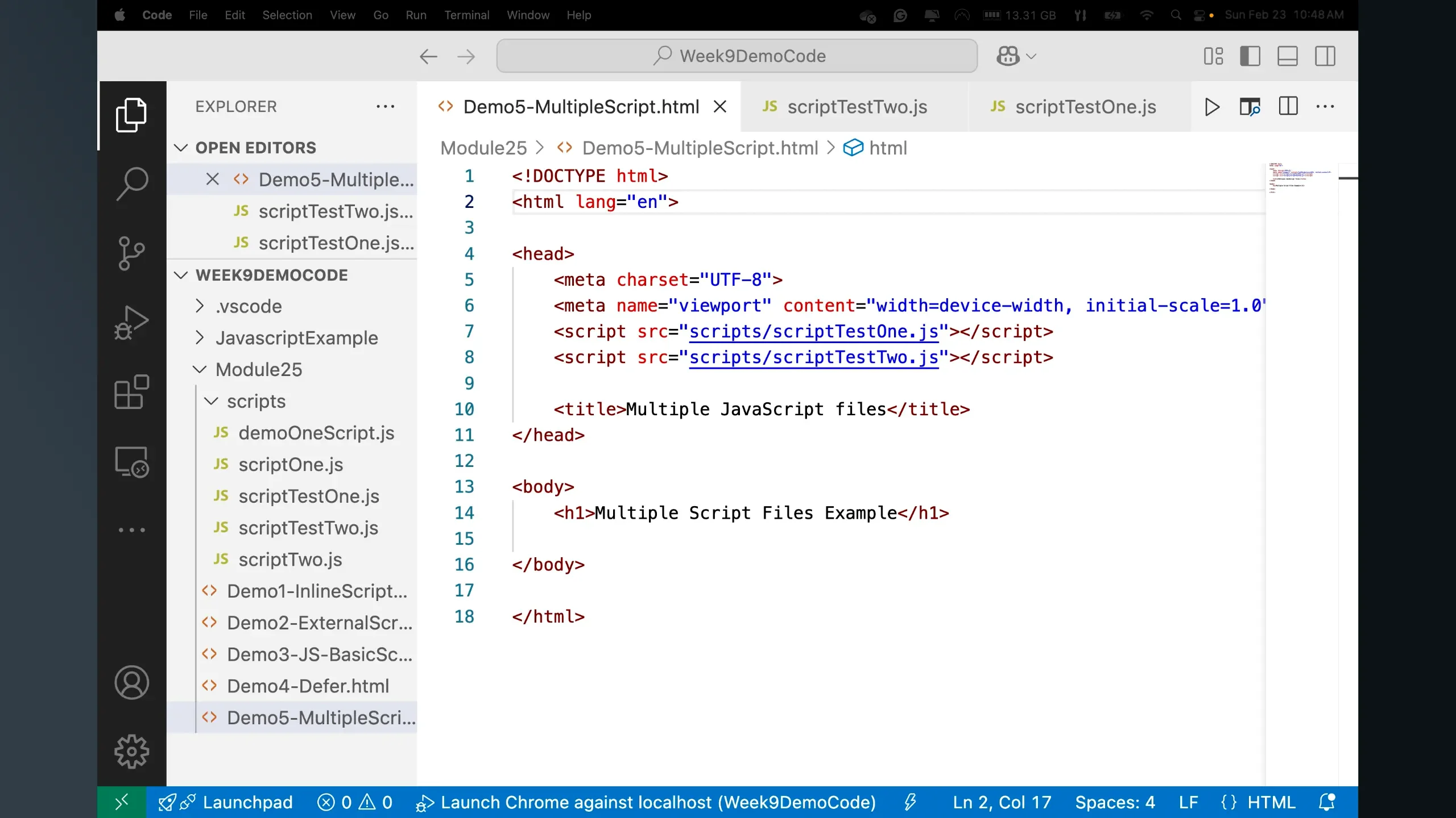 WP - Module 25 Multiple Scripts - Defer Loading
