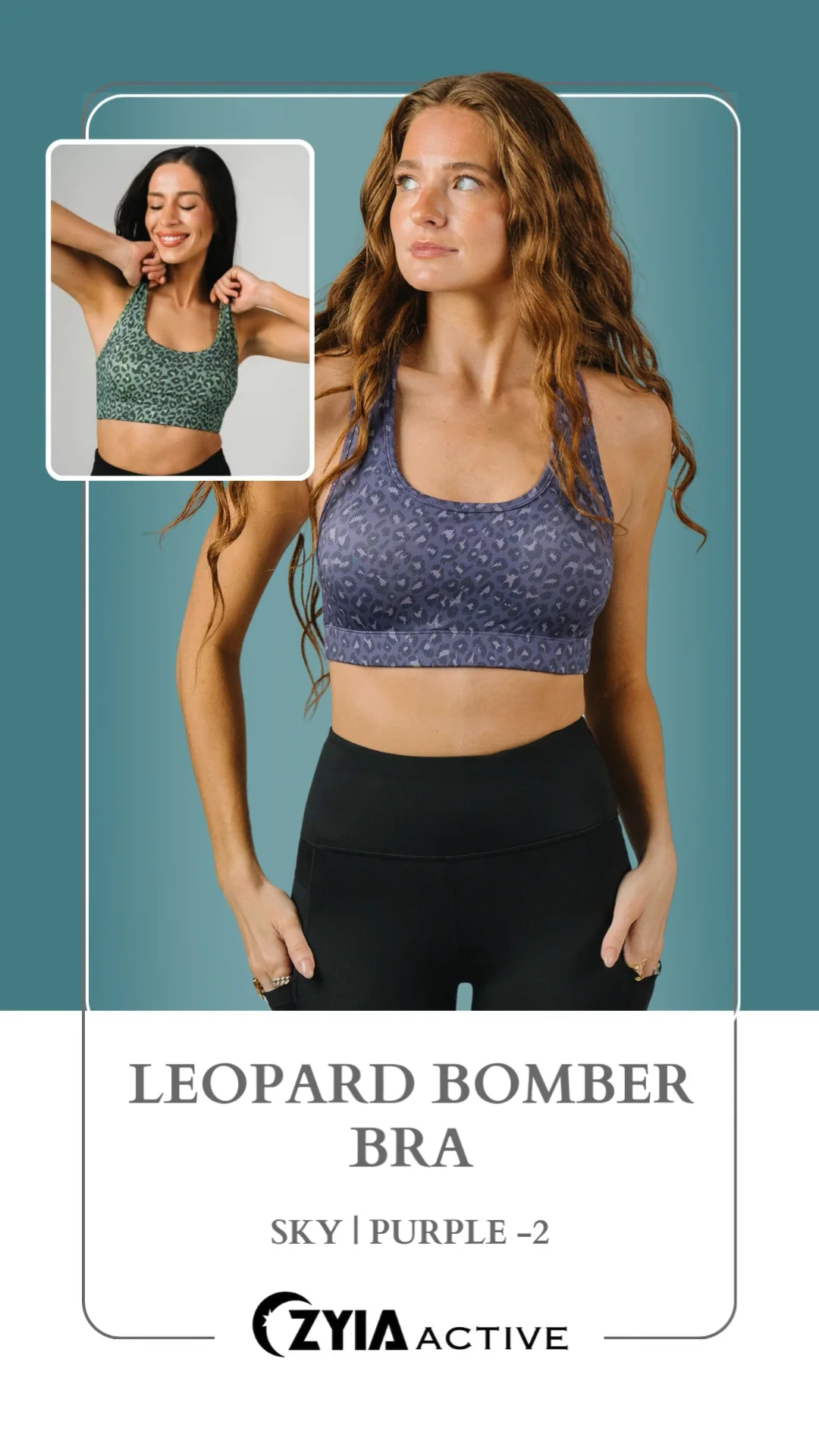 Leopard Bomber Bra | Sky #6707 | Purple -2 #6708