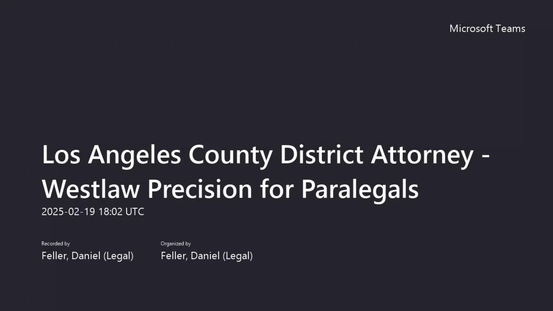 Westlaw Precision for Paralegals-2025-Meeting Recording