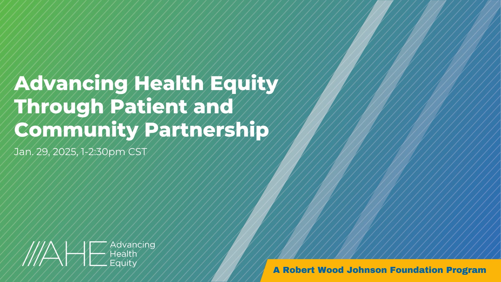 Advancing Health Equity through Patient and Community Partnership ...