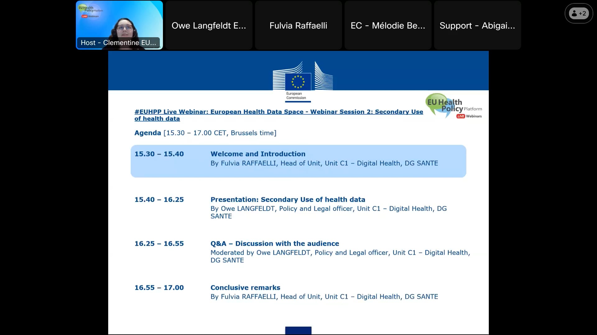 EUHPP webinar on European Health Data Space (2/3): Secondary Use of health data