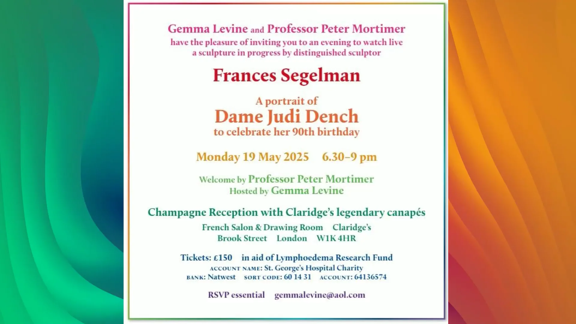 An Invitation from Gemma Levine and Professor Peter Mortimer