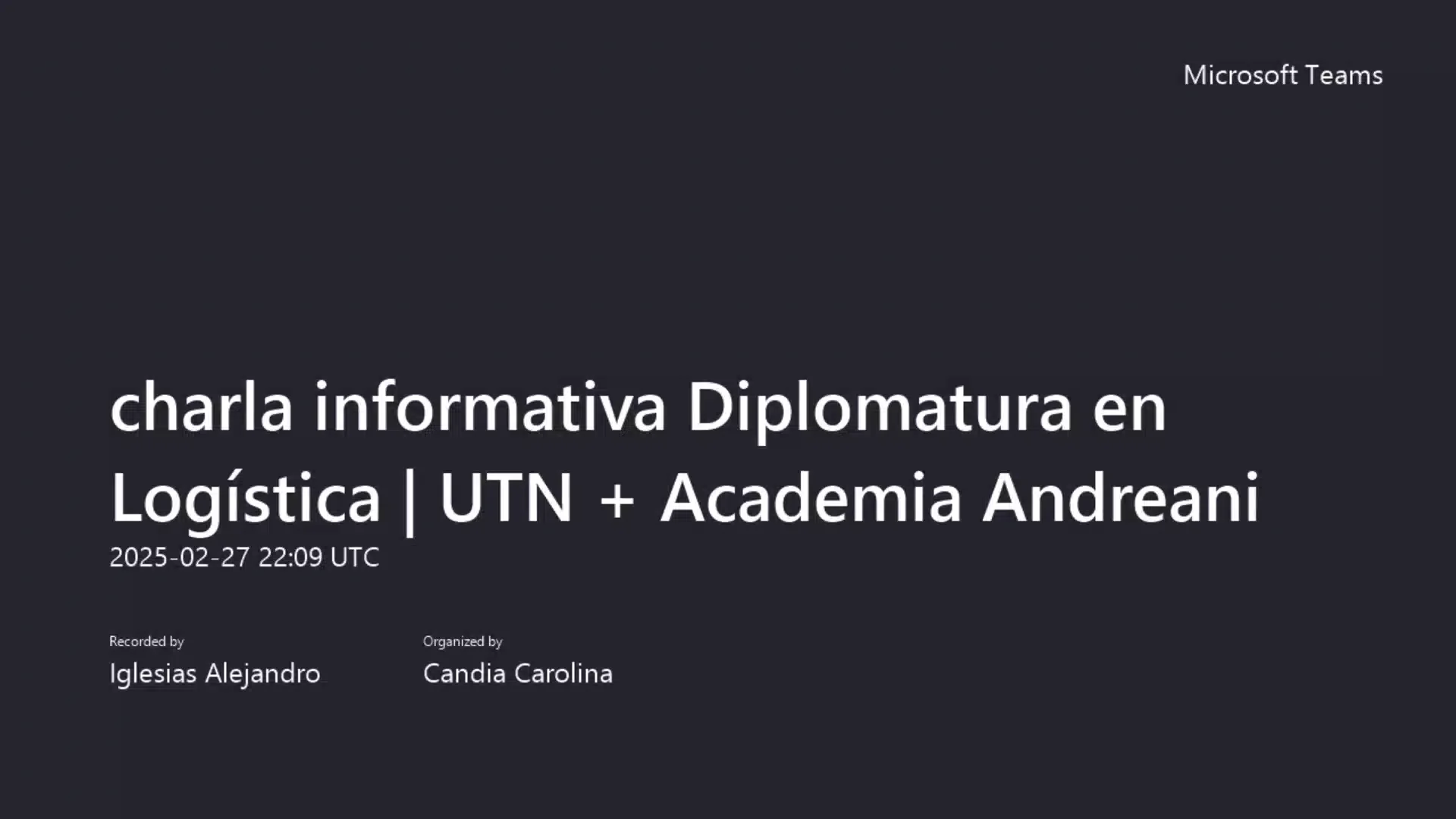 Charla Informativa Diplomatura en Logística _ UTN + Academia Andreani