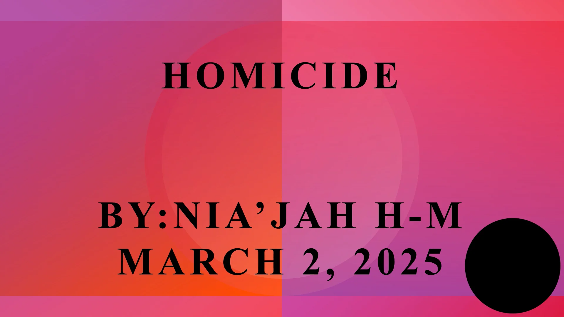 Homicide PowerPoint
