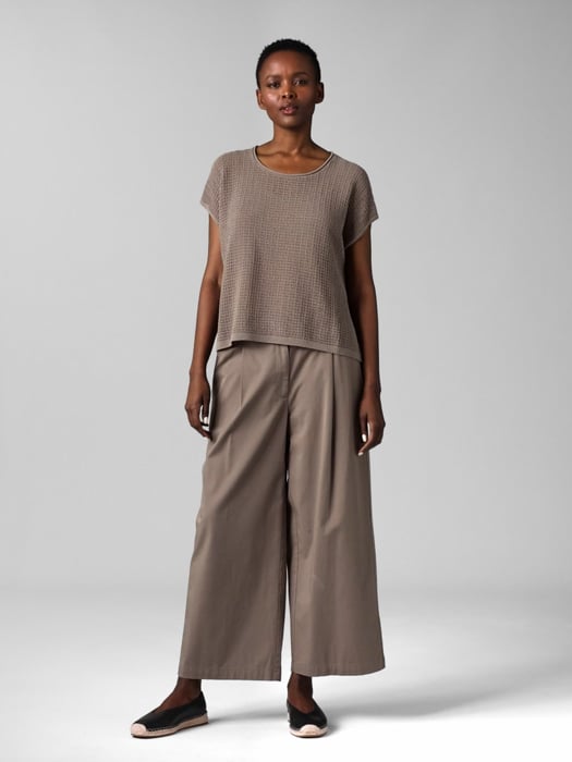 Organic Cotton Cord Sheen Jewel Neck Top | EILEEN FISHER Organic Cotton Cord Sheen Jewel Neck Top | EILEEN FISHER