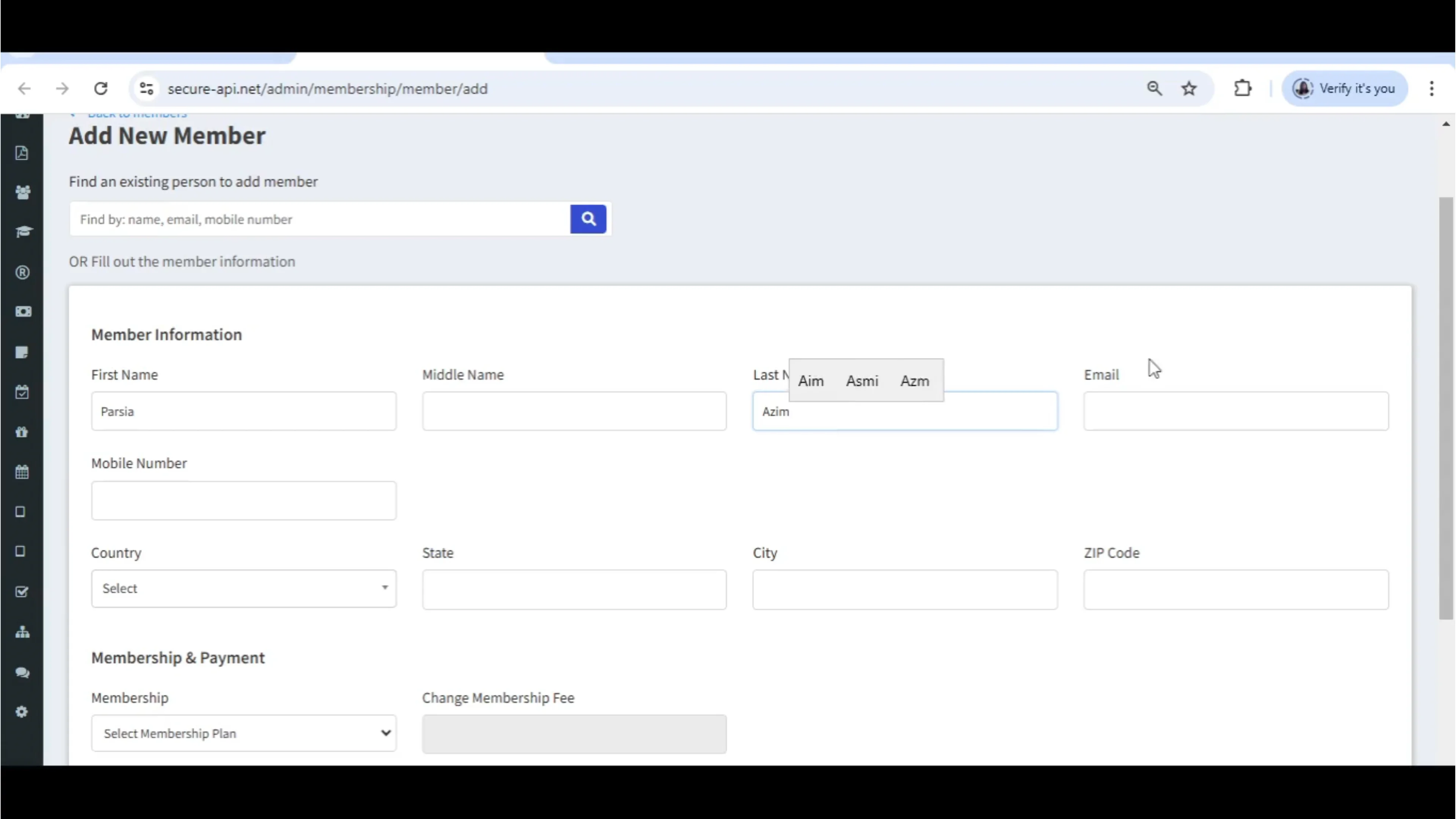 Add a member by admin Tutorial Video