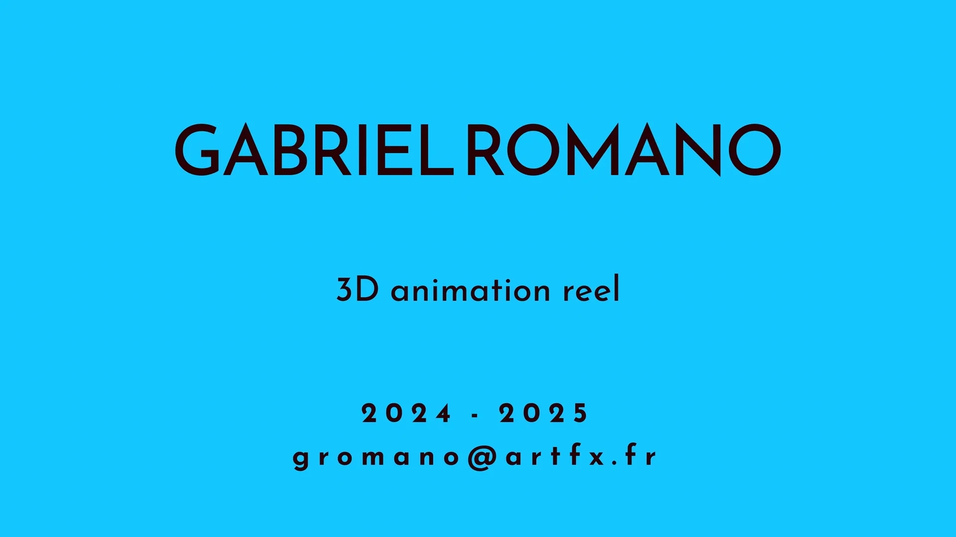 Animation DemoReel Gabriel Romano 2025