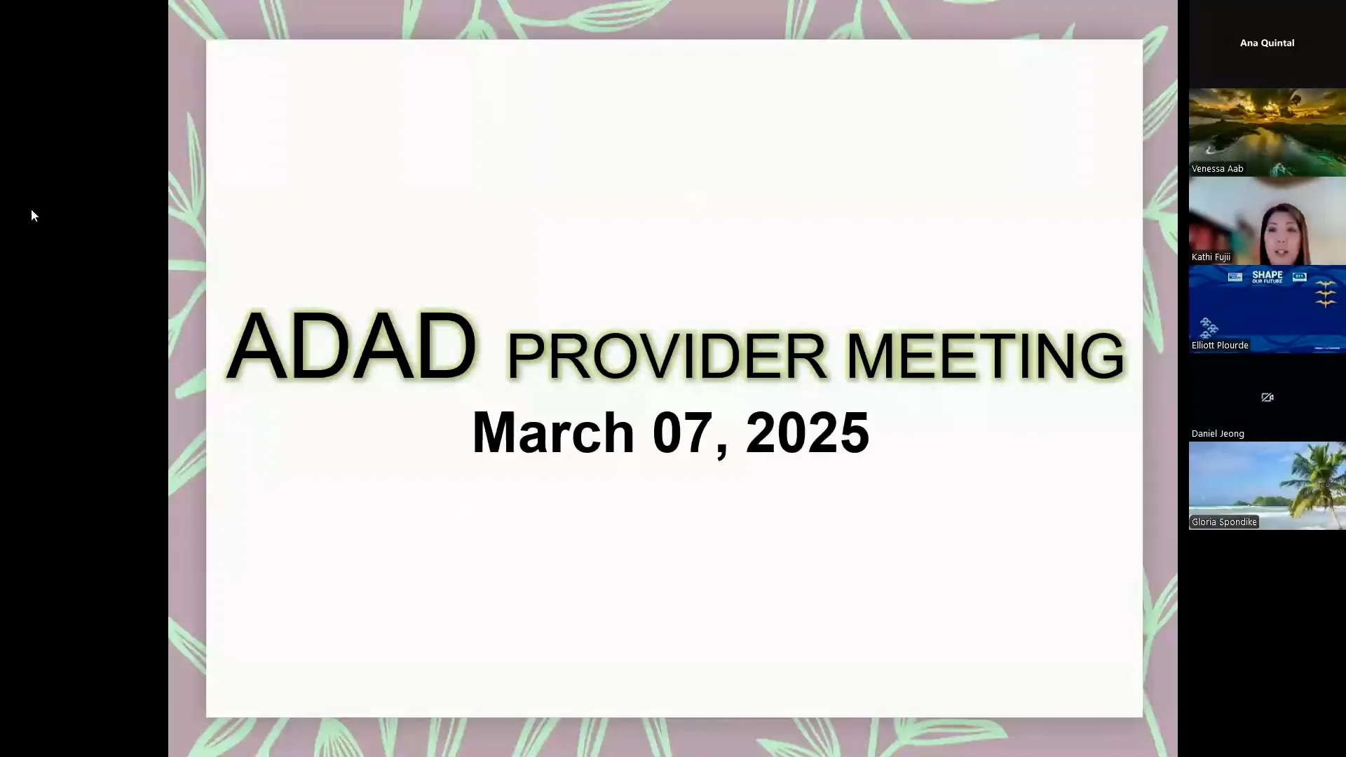 ADAD Provider Meeting 03.07.25