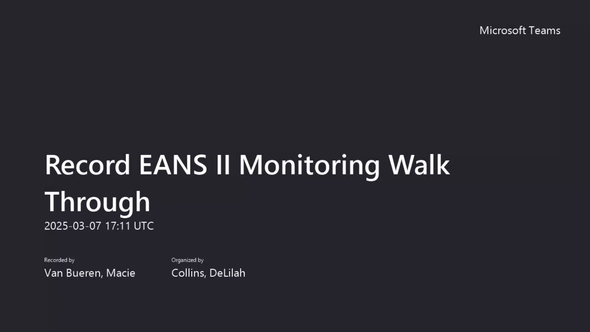 EANS II Monitoring Log in and Submission Walk Through
