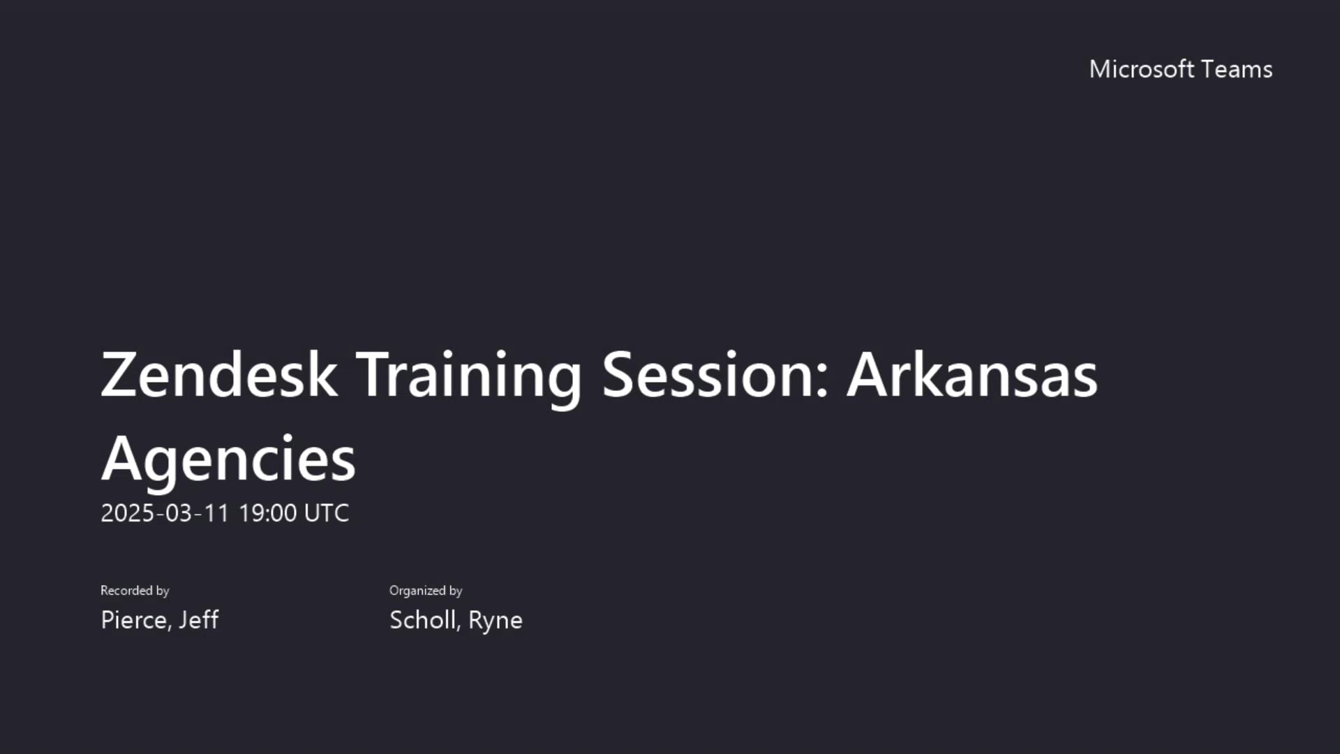 Zendesk Training Session Arkansas Agencies