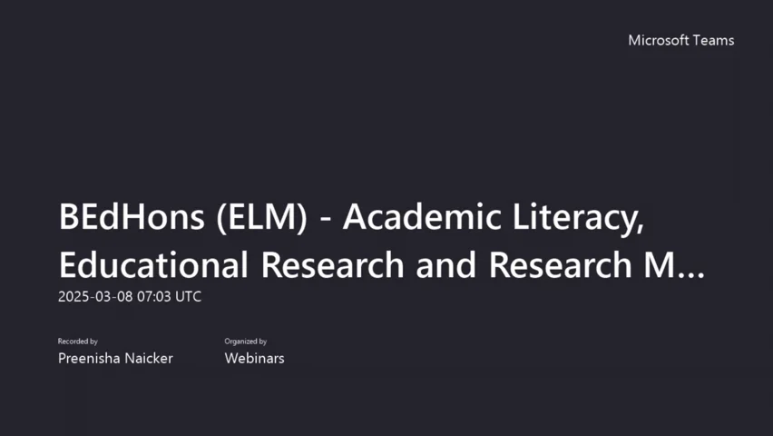 Academic Literacy, Educational Research and Research Methodology ...