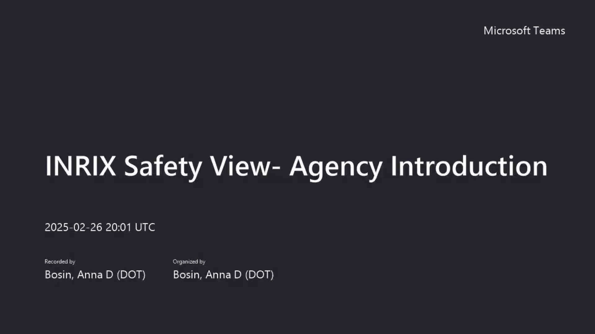 INRIX Safety View - Agency Introduction