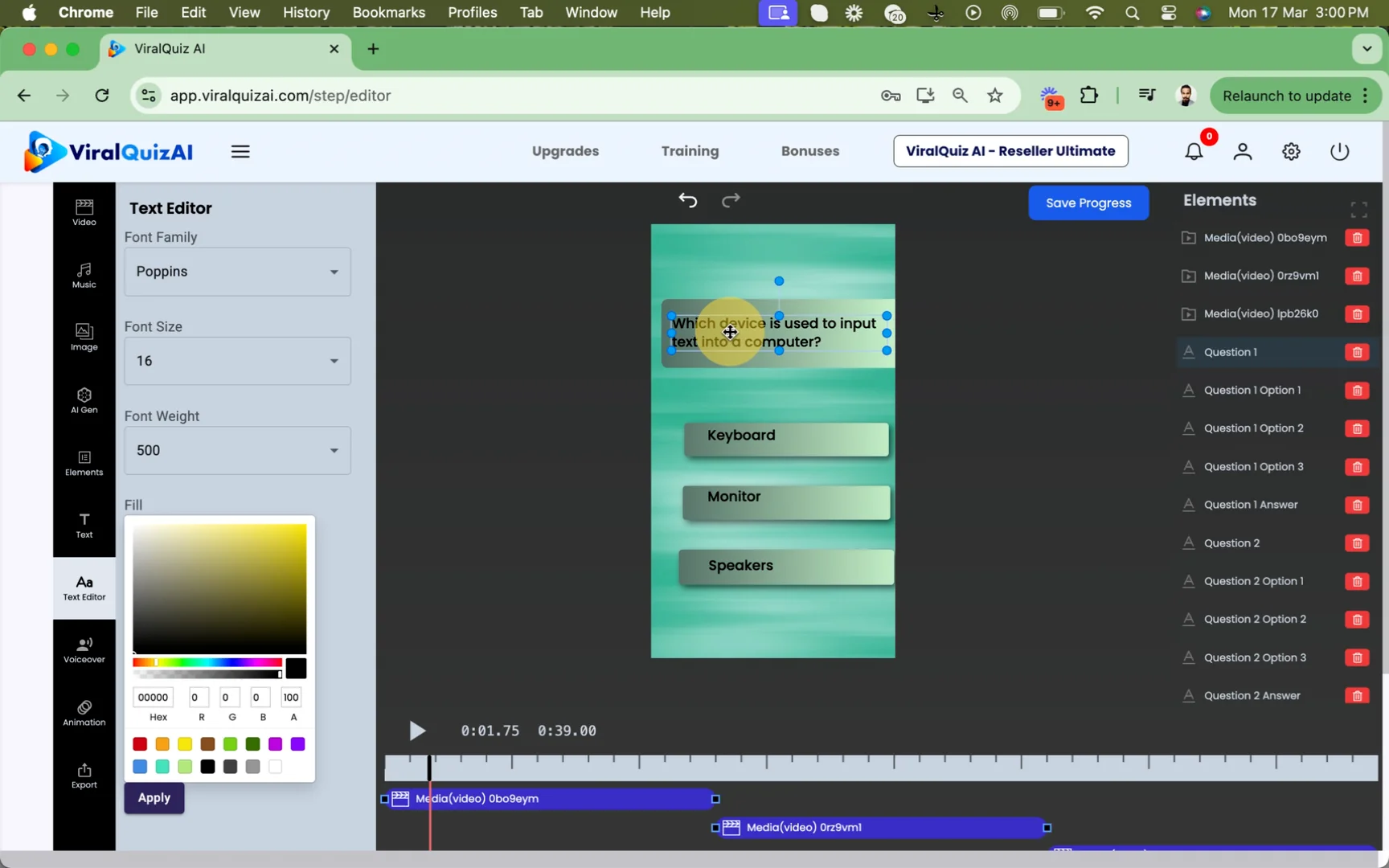 ViralQuiz AI - Mobile/Short Form Videos