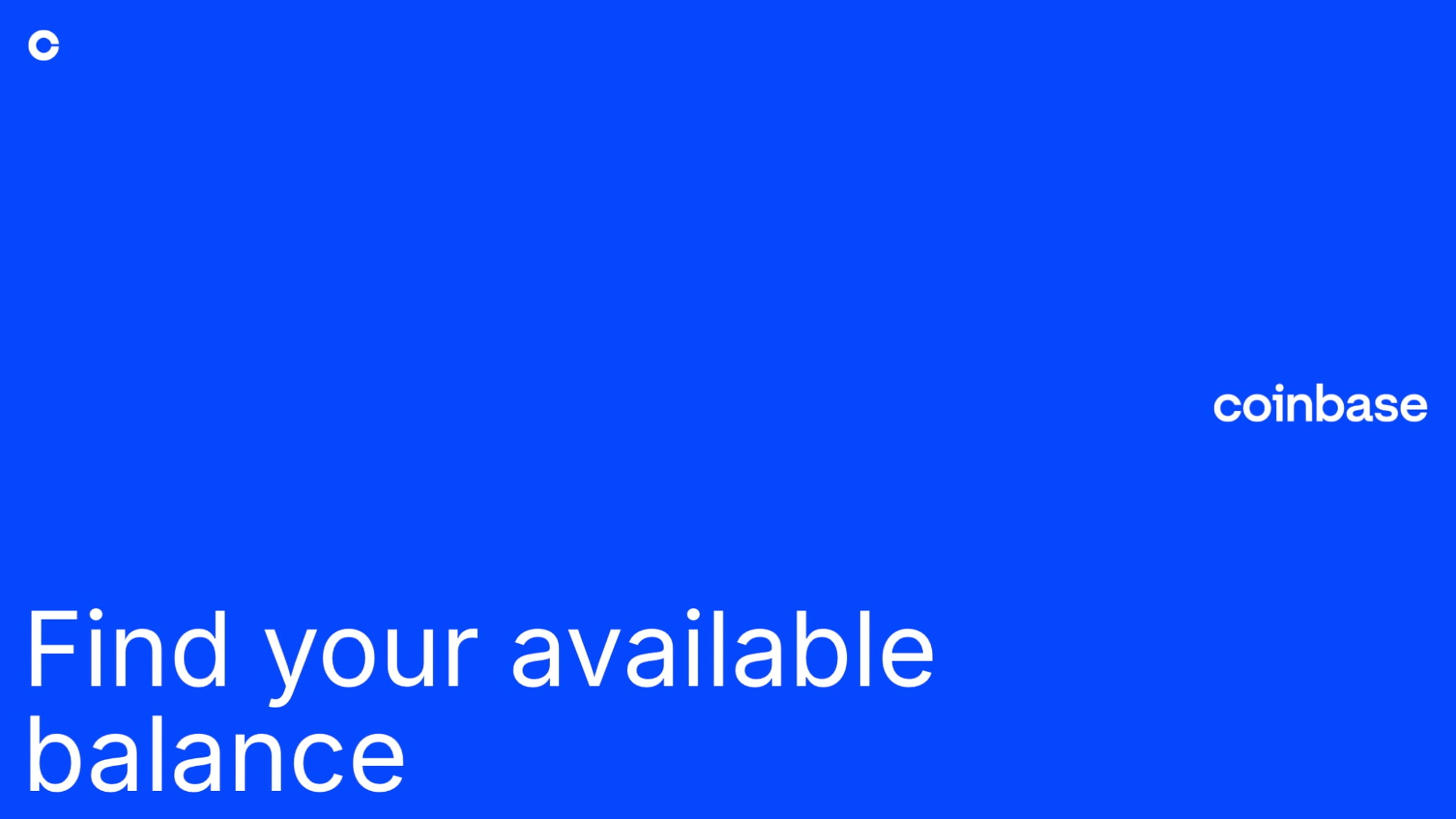 Find your available balance