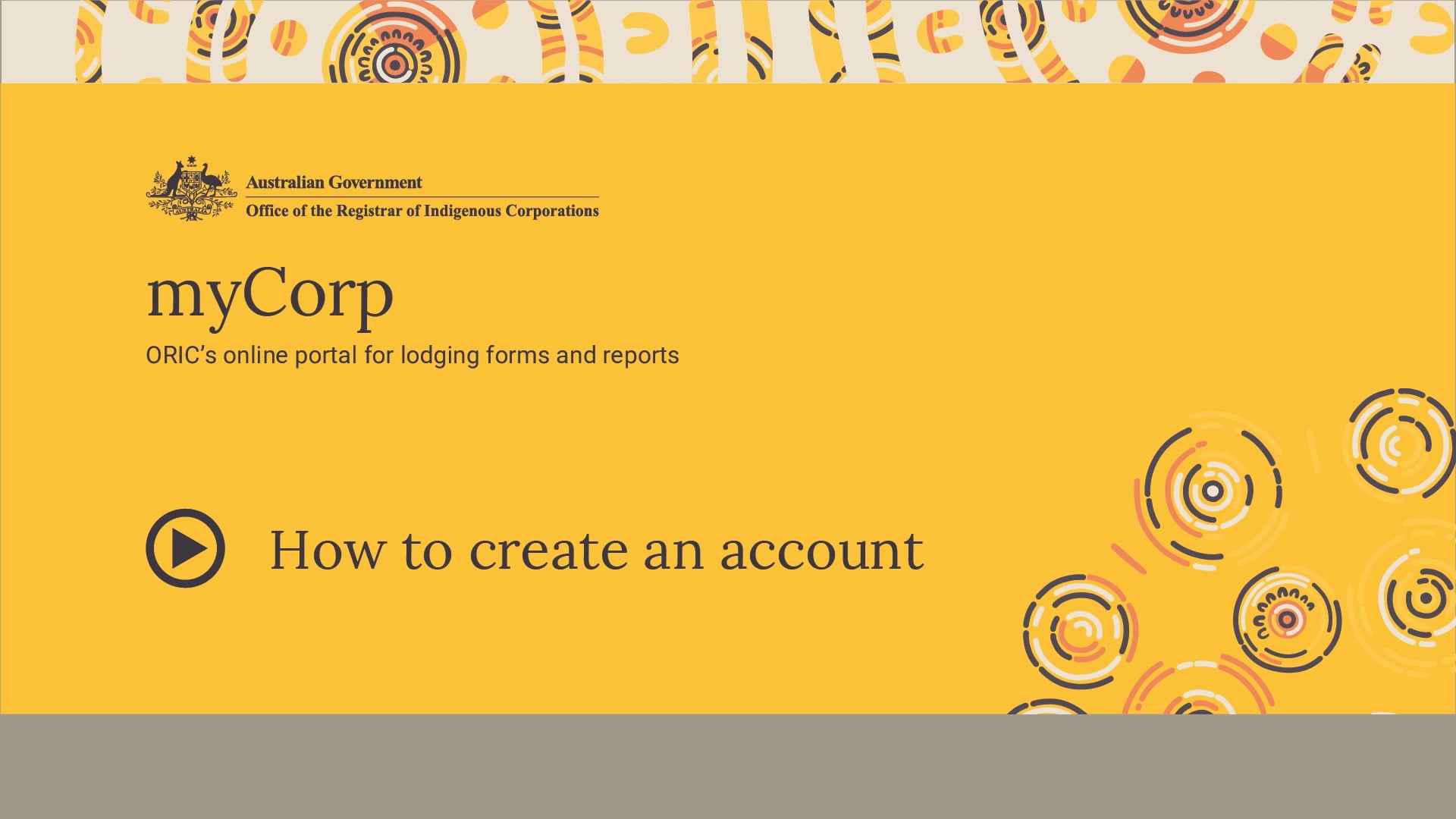 How to create a myCorp account