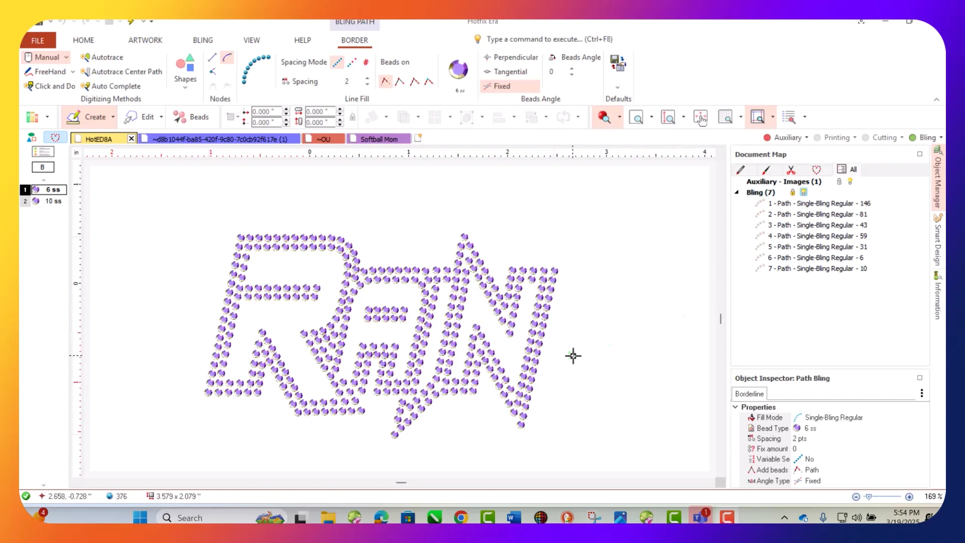 How to change colors in a Spangle Design