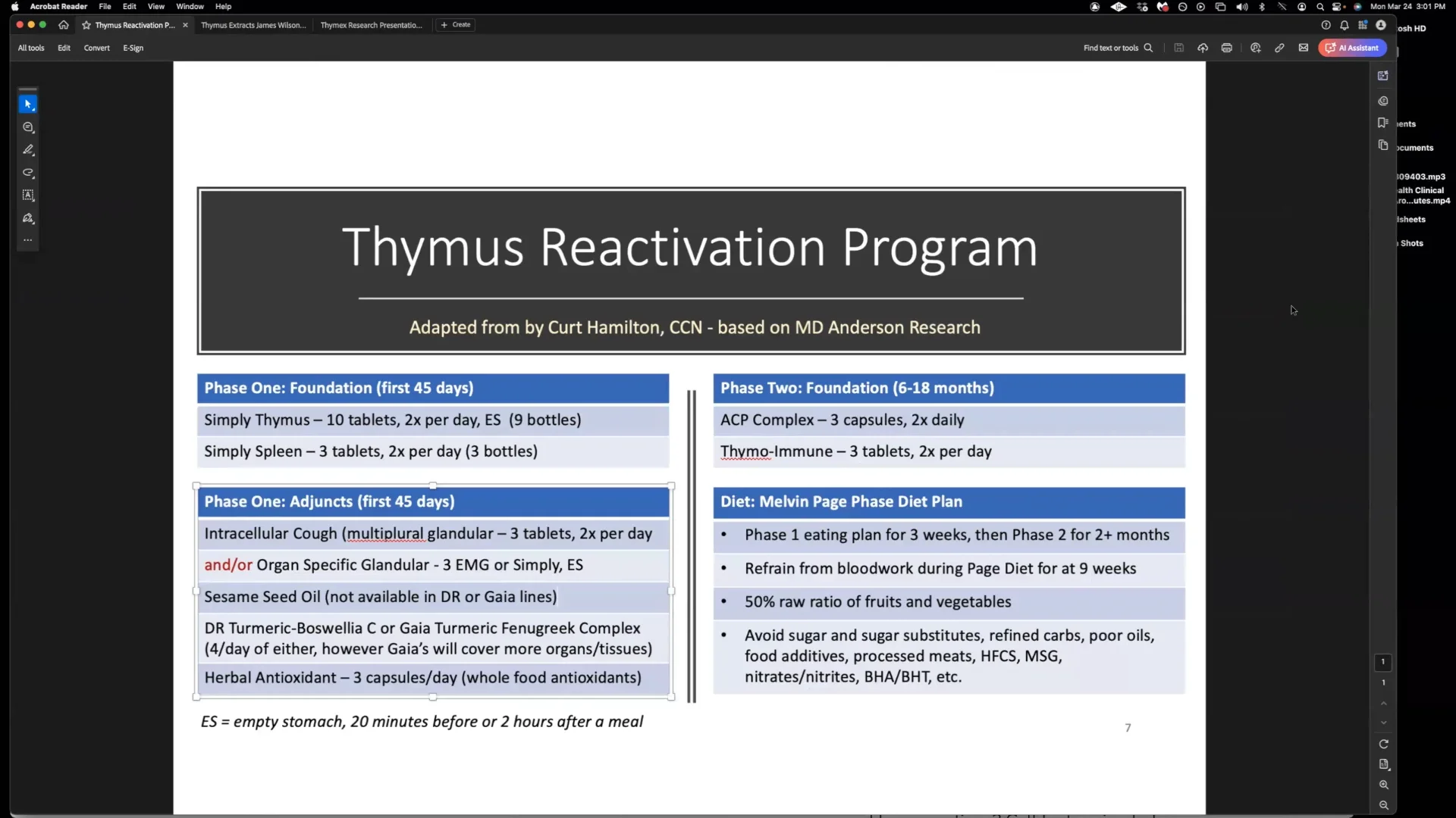 Thymus Reactivation Program