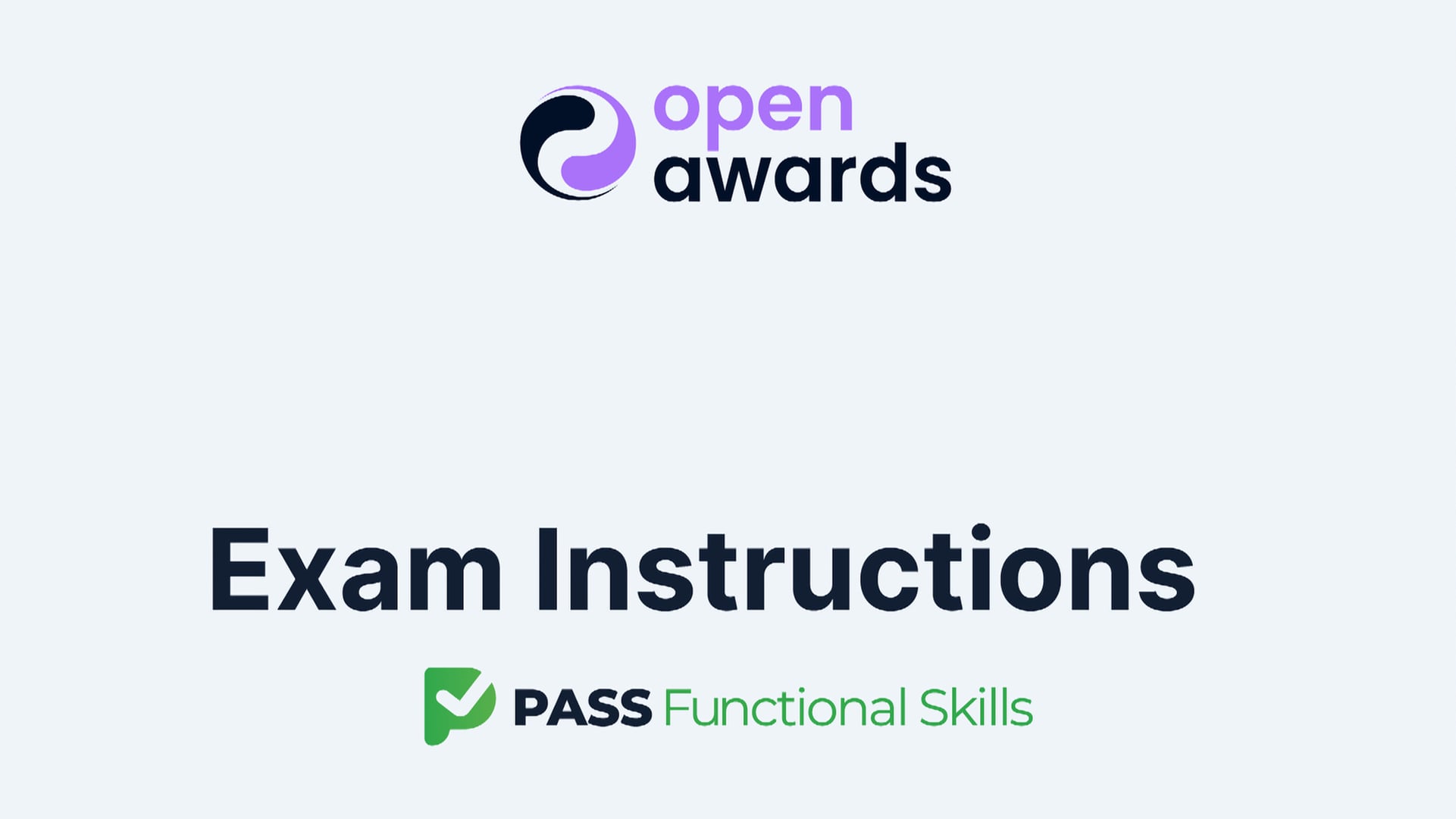 PFS Open Awards Exam Instructions