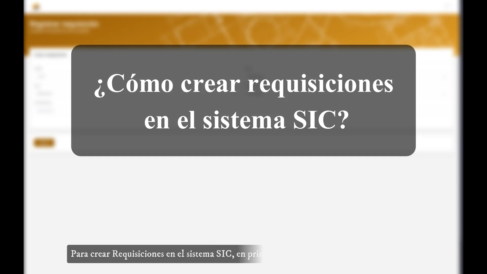 Crear requisiciones generales