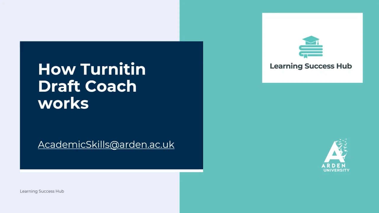 How Turnitin Draft Coach works