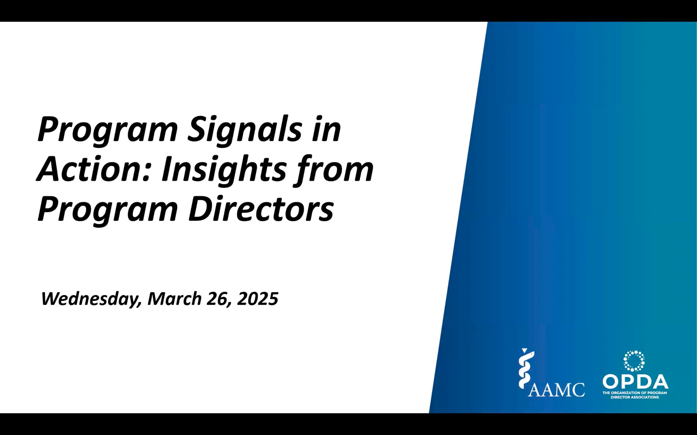 Program Signals in Action Insights from Program Directors