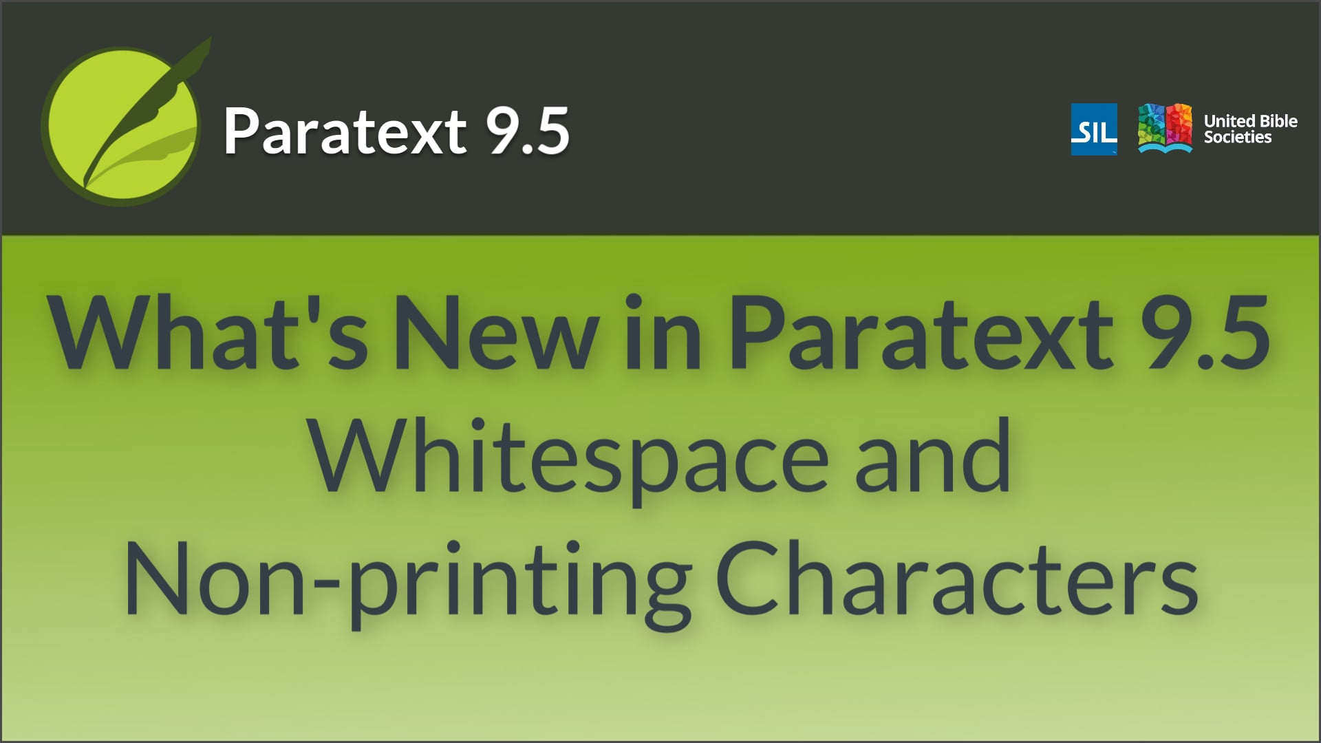 Whitespace and Non-printing Characters | What's New in Paratext 9.5