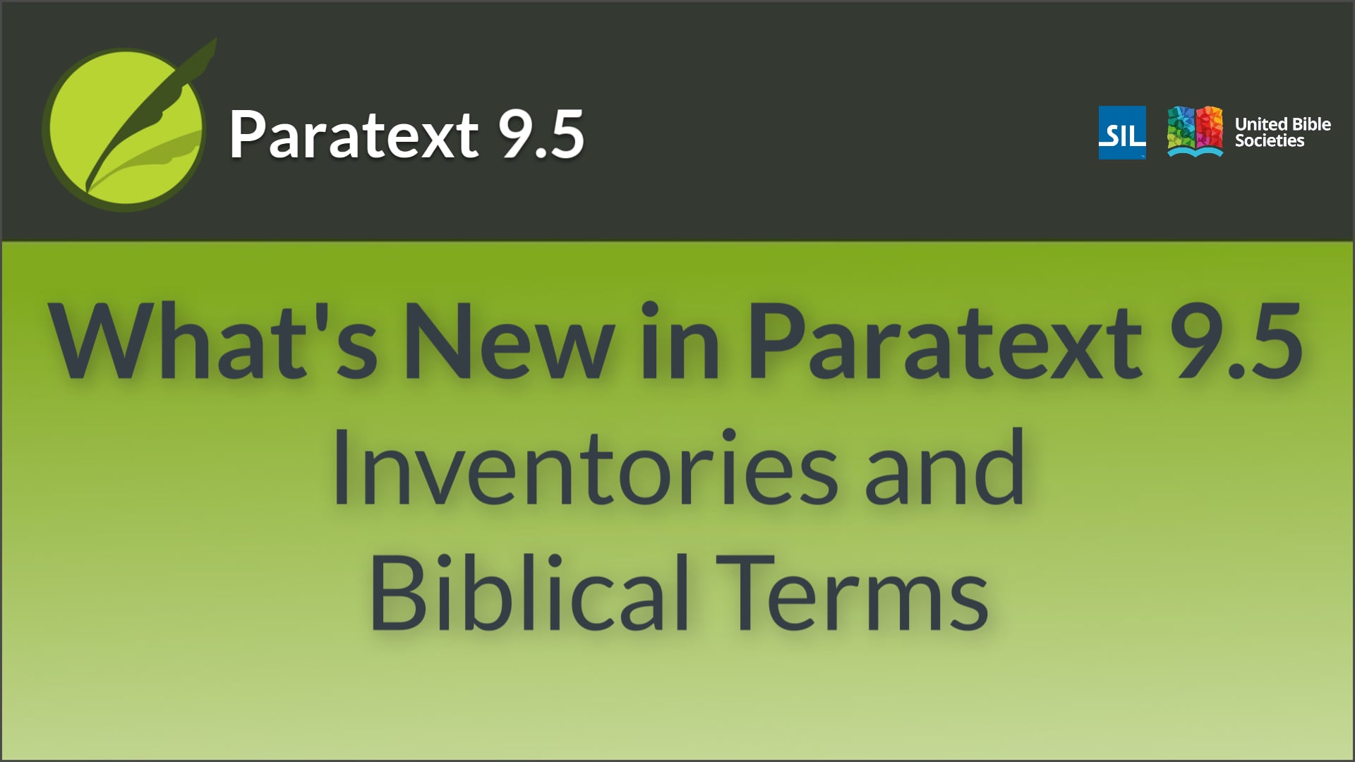 Inventories and Biblical Terms | What's New in Paratext 9.5