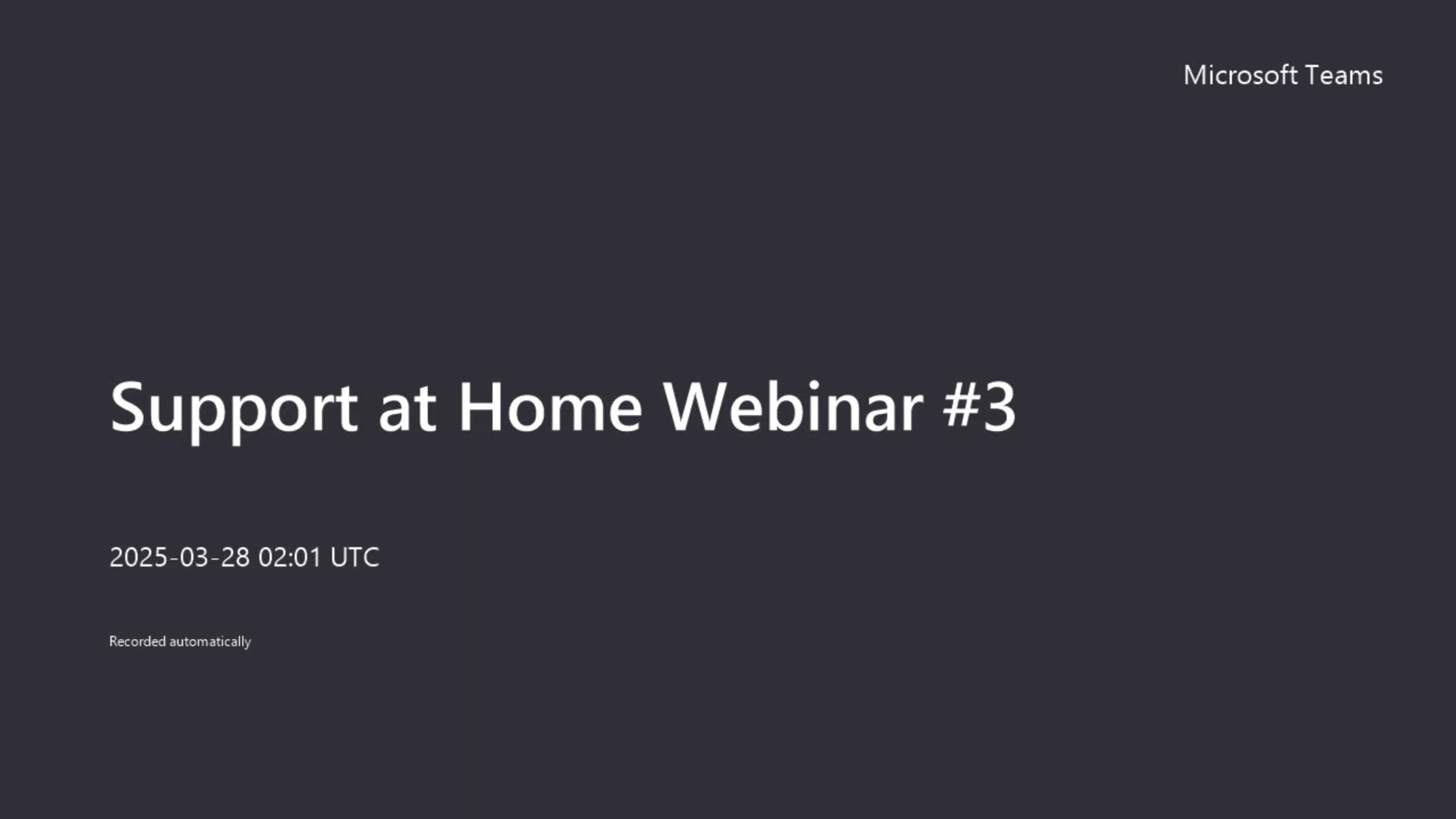 Support at Home Webinar 3