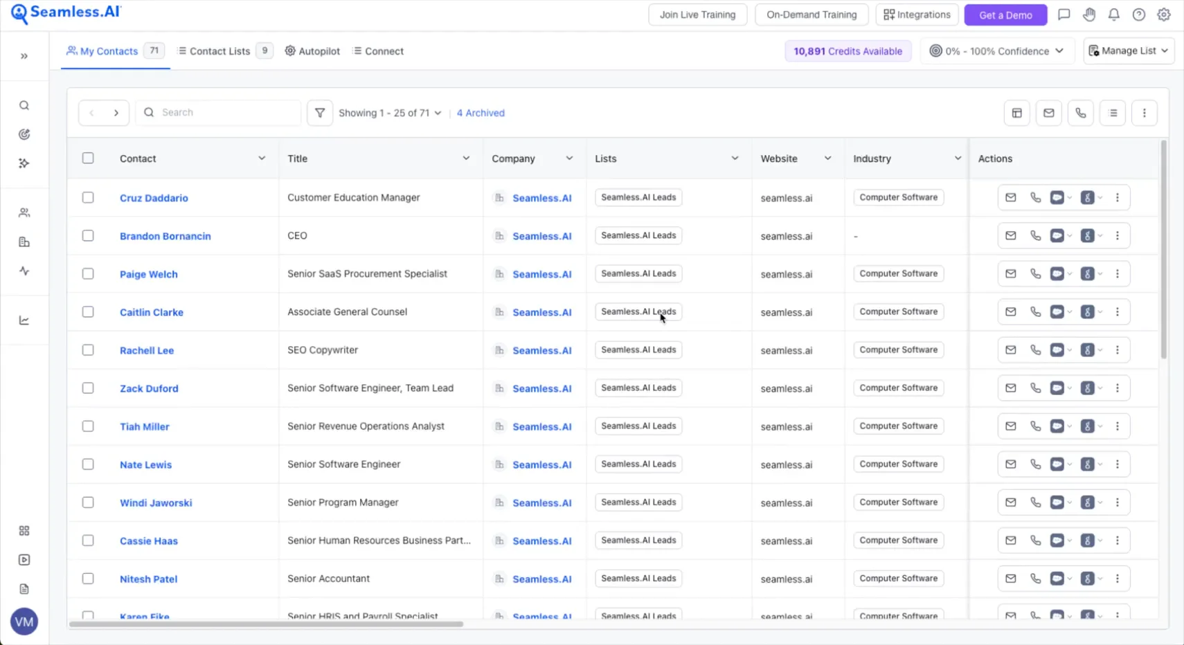 Downloading a CSV File on Seamless.AI Dynamic Layout