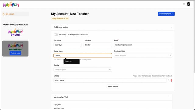 How to Login and use a Student Code | MusicplayOnline