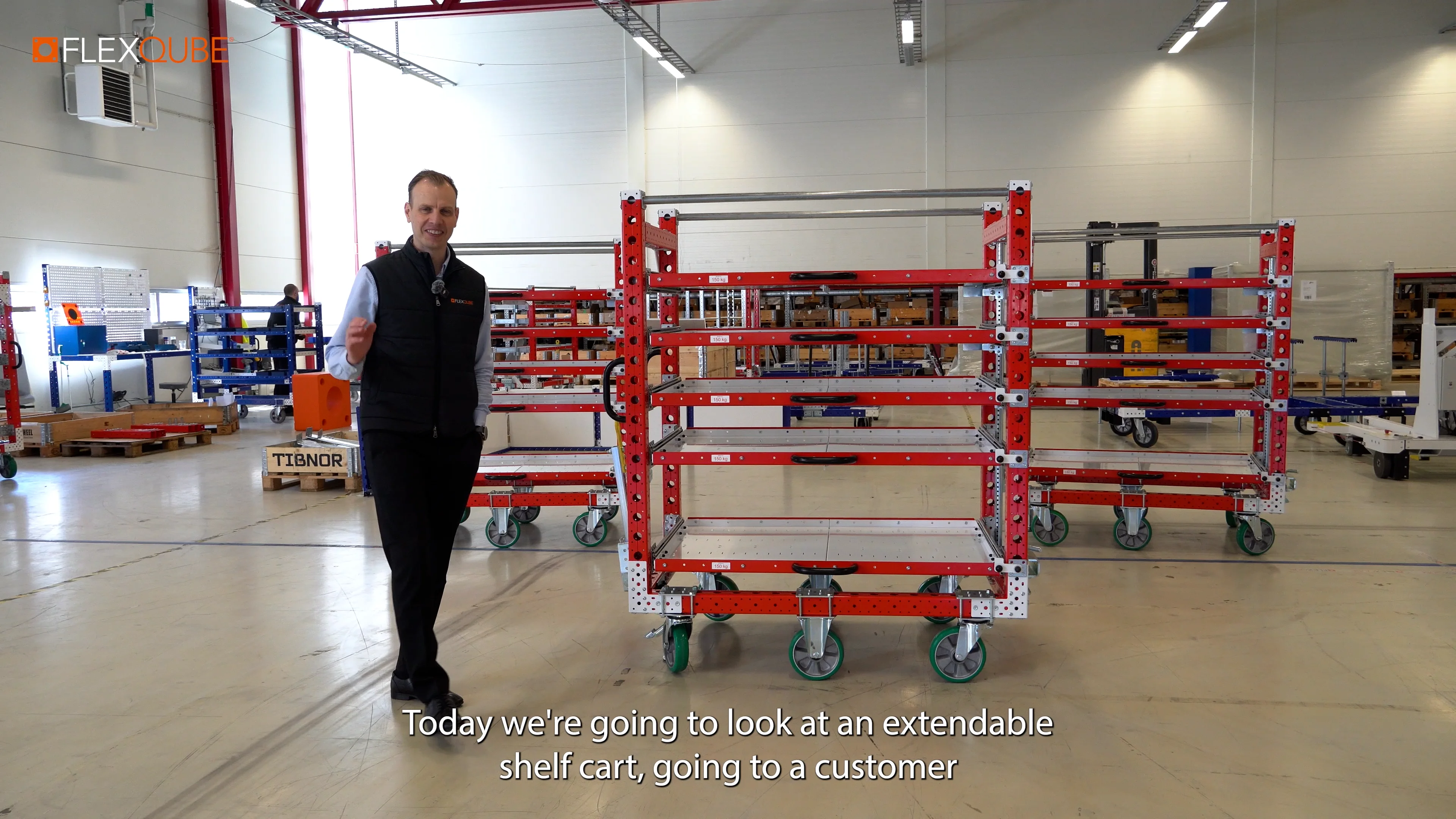 Extendable Shelf Tugger Cart with Safety Stoppers | FlexQube