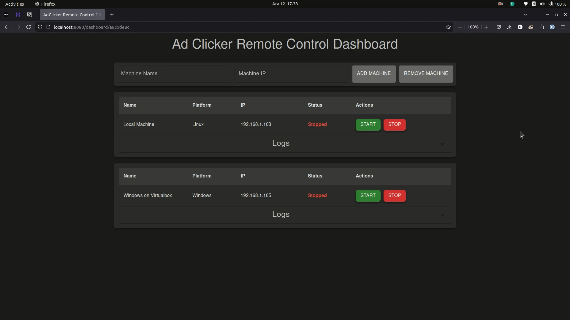 Ad Clicker Premium - Remote Control Dashboard